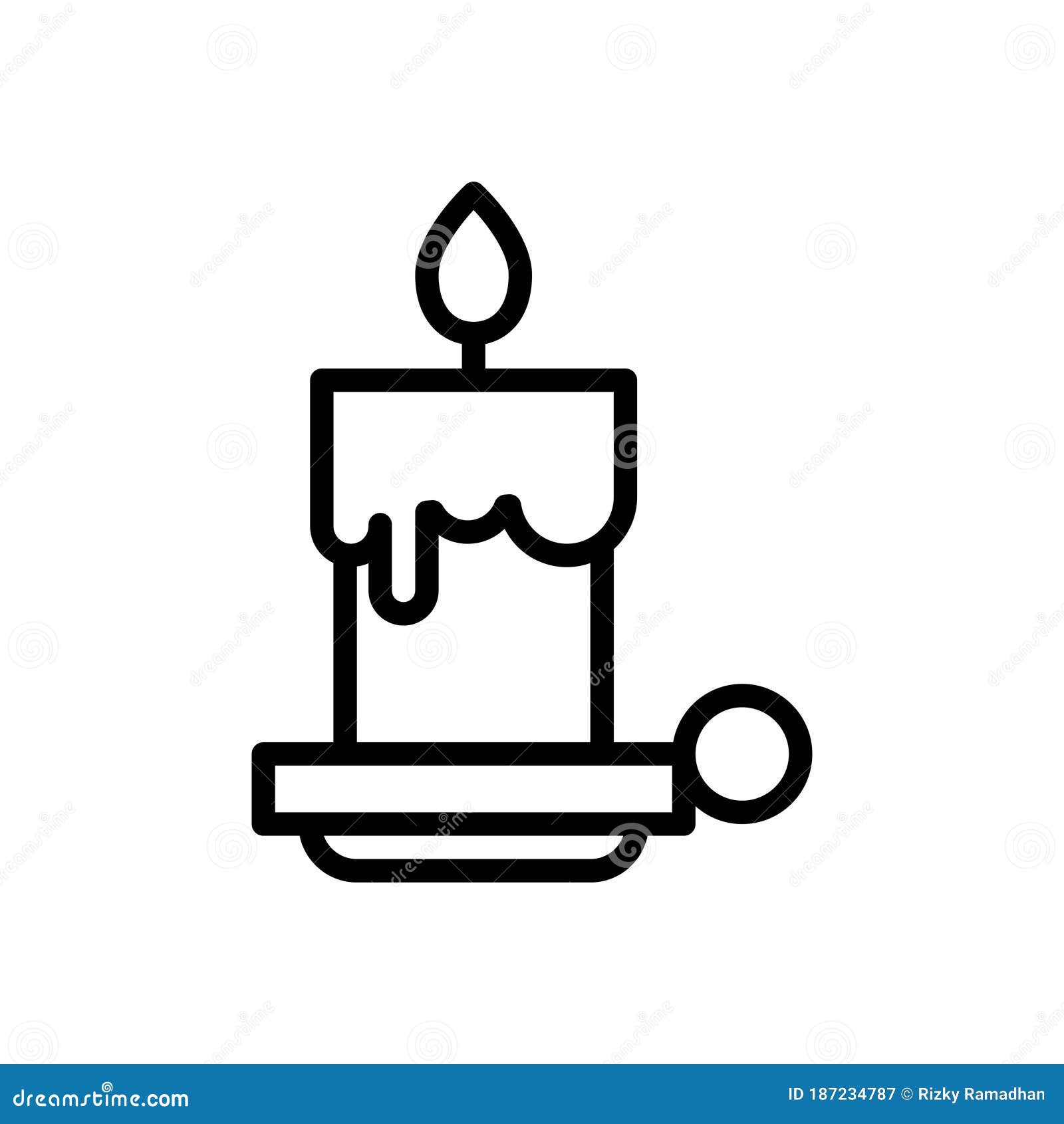 Simple Candle Icon. Vector in Line Style for Graphic Designer Stock ...