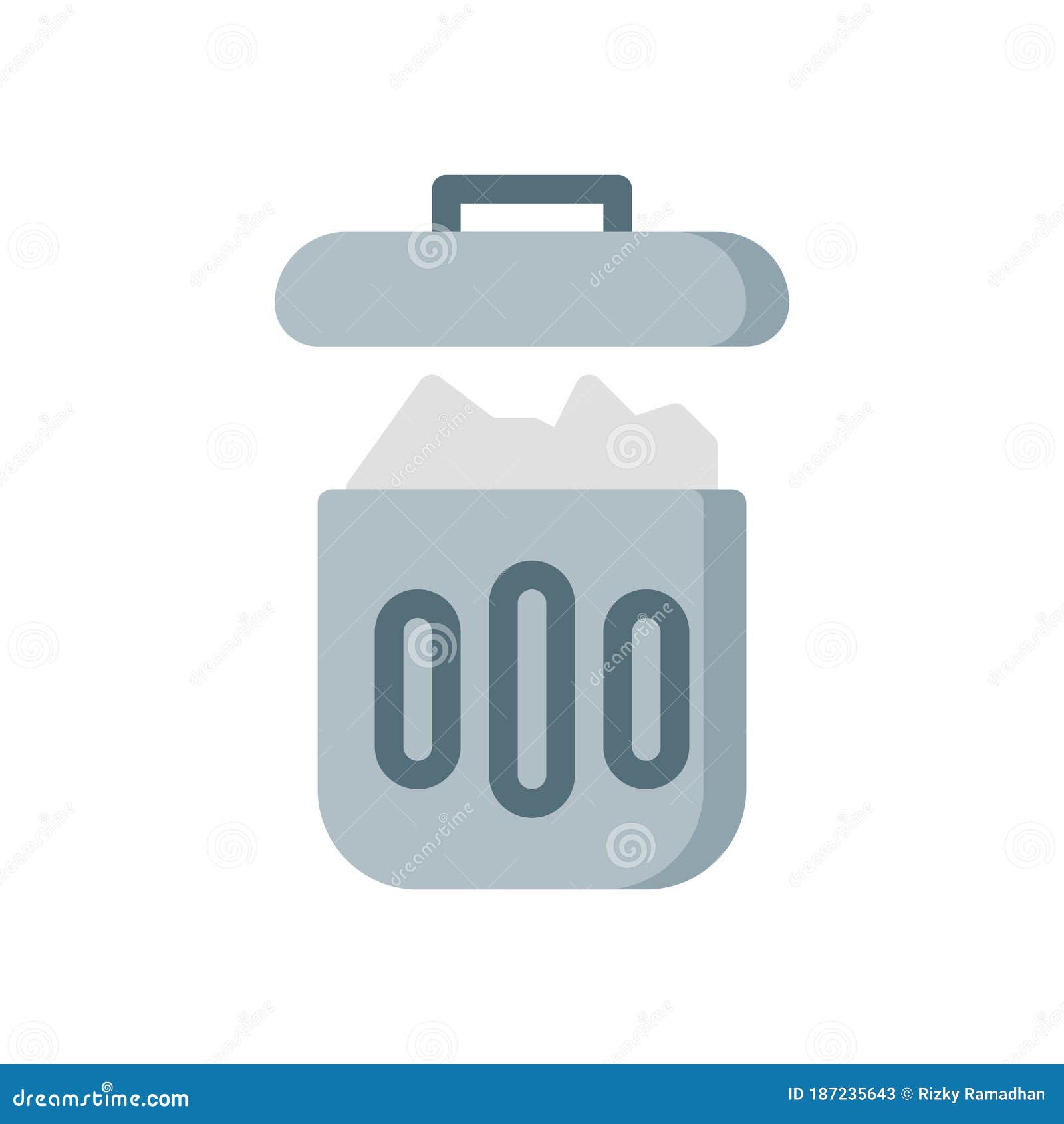 Trash Icon in Flat Style for Graphic Design Stock Vector - Illustration ...