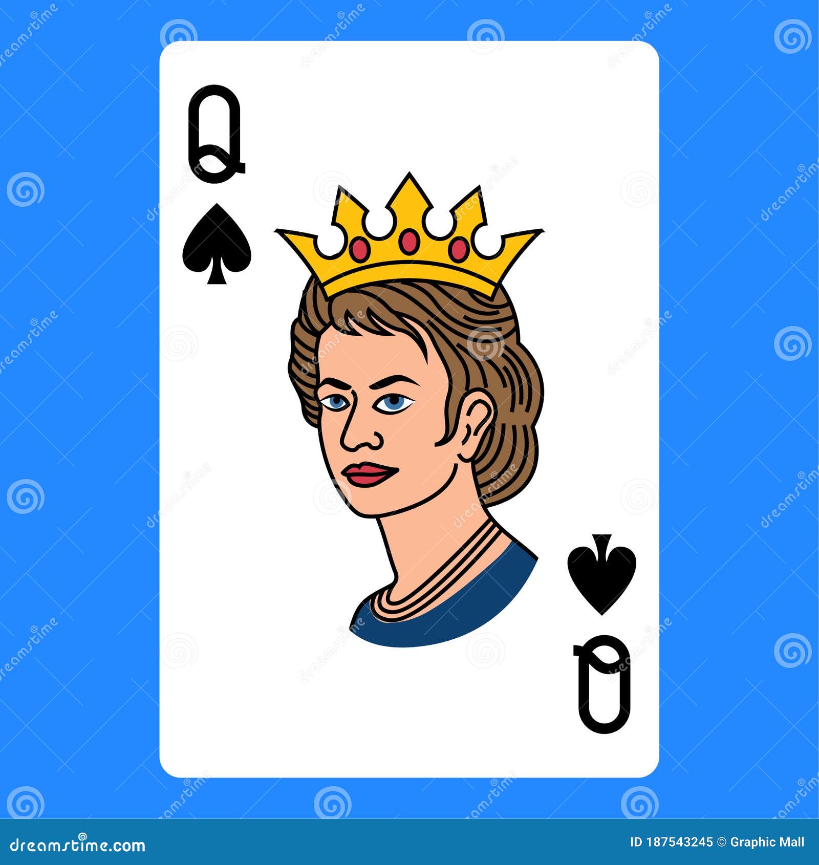 Playing Poker Card Queen Icon Image. Stock Illustration - Illustration ...