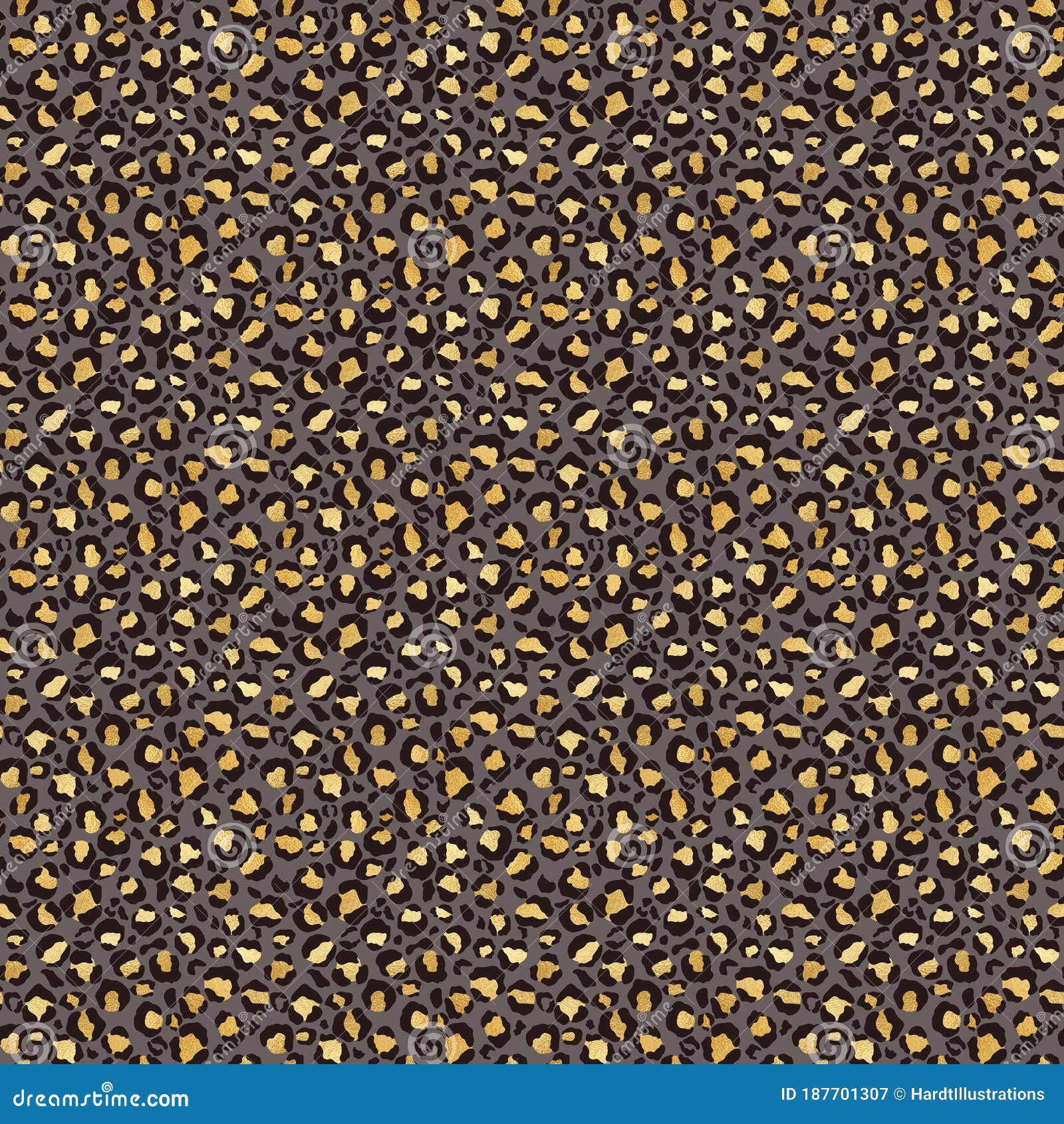 Gold Leopard Print Seamless Pattern Stock Illustration - Illustration ...