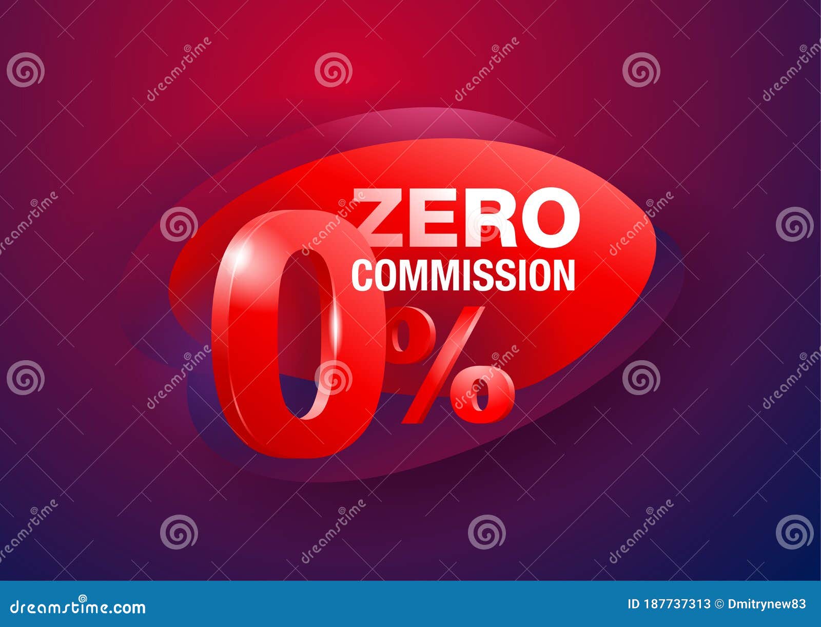 Zero Percent Commission Banner Stock Vector - Illustration of market ...