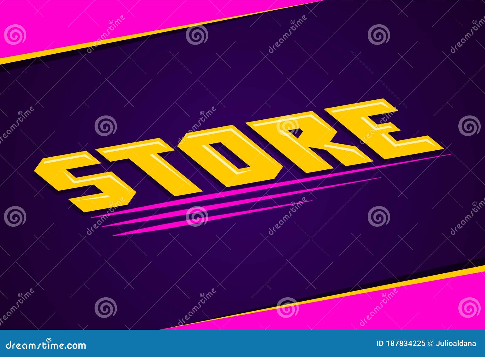 Store Shop Sign Vector Illustration in Perspective. Stock Vector ...