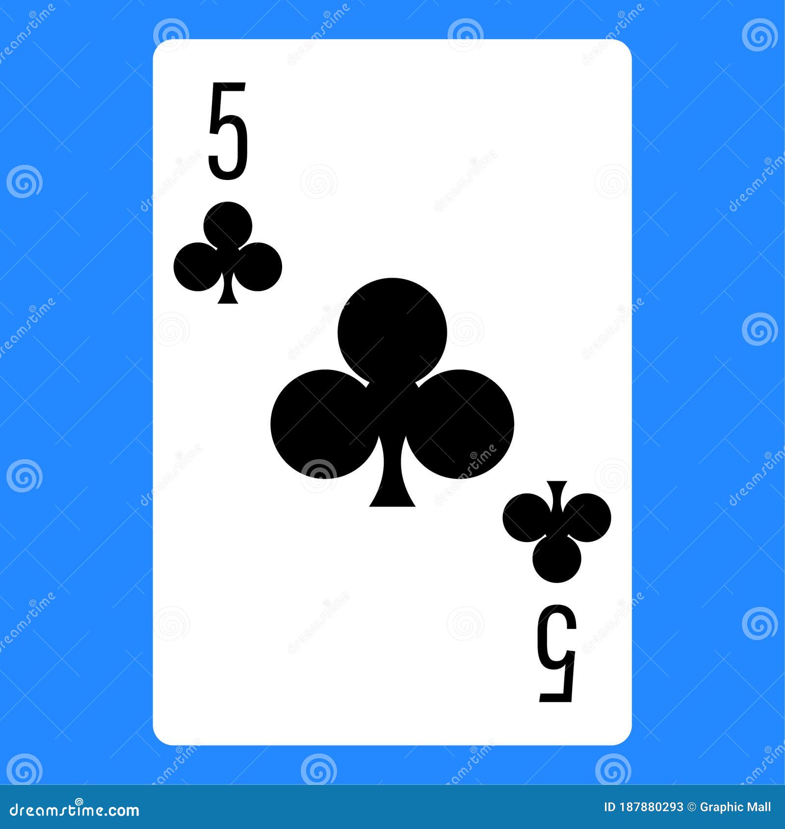 Playing Poker Card Five Icon Image. Stock Illustration - Illustration ...