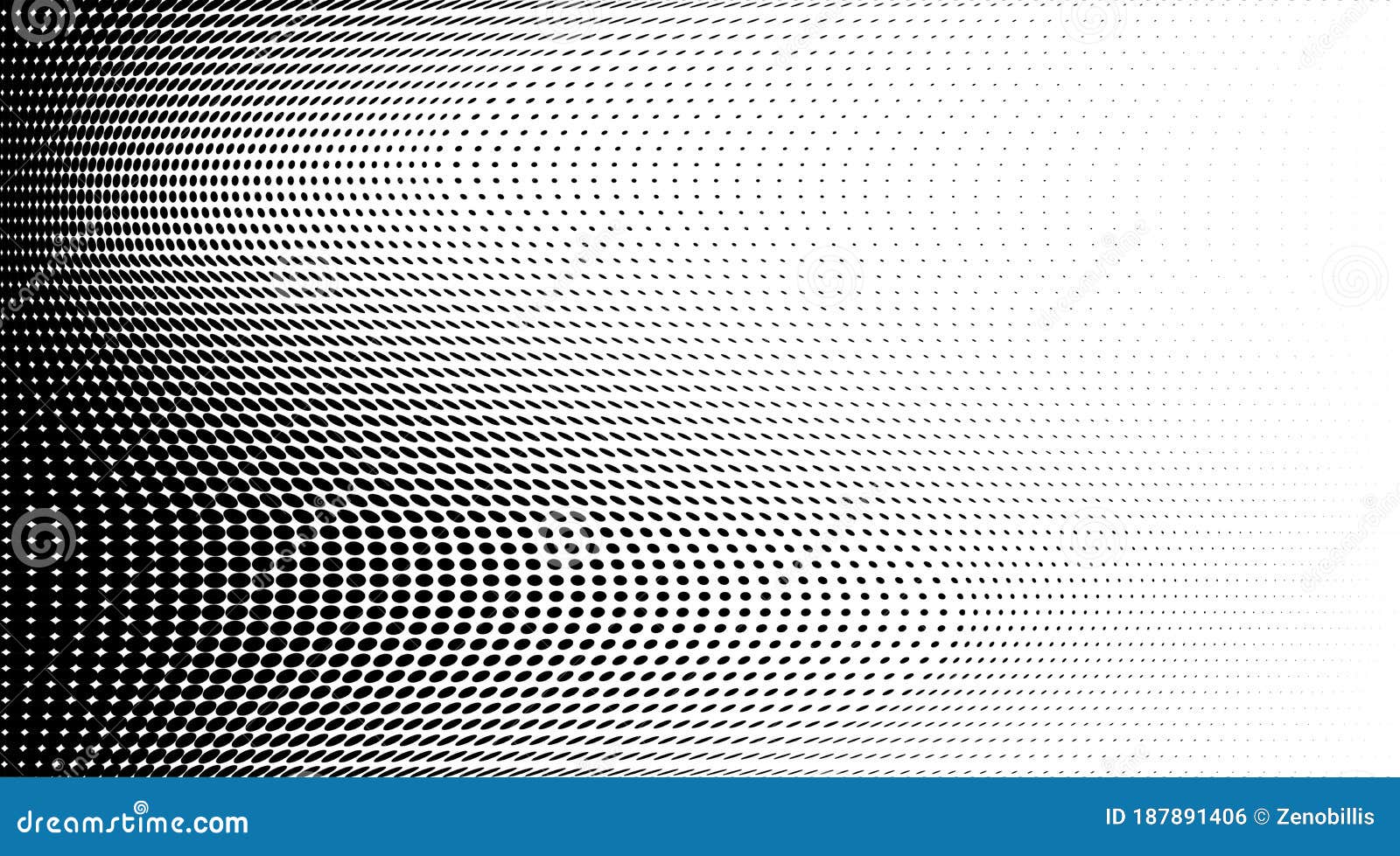 Abstract Geometric Black and White Halftone Pattern. Soft Dynamic Lines ...
