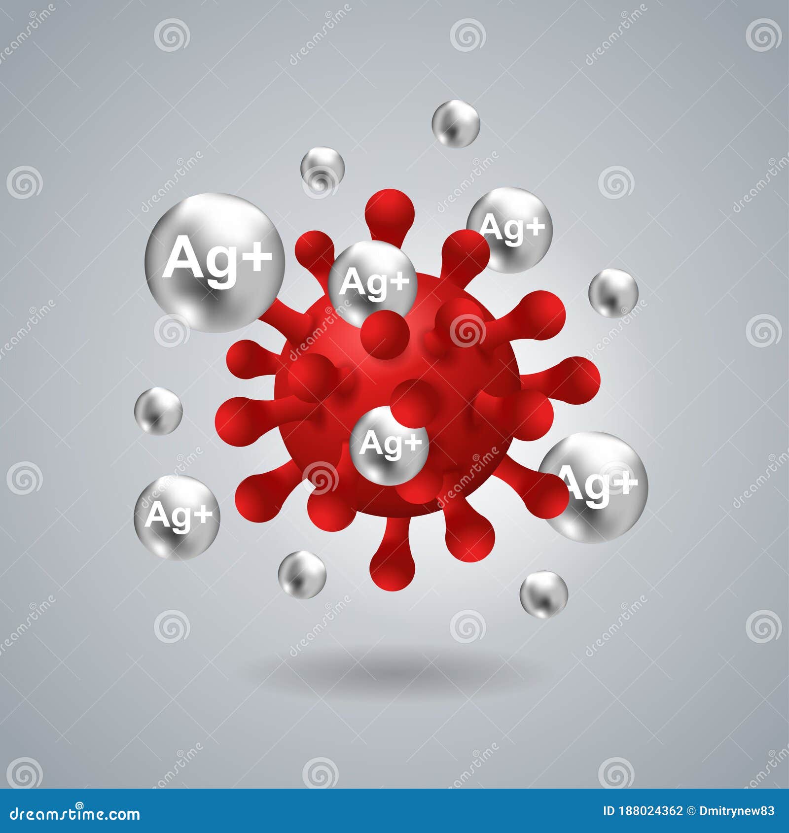 Silver Ions Acting Icon - Ag Plus Properties Cartoon Vector ...