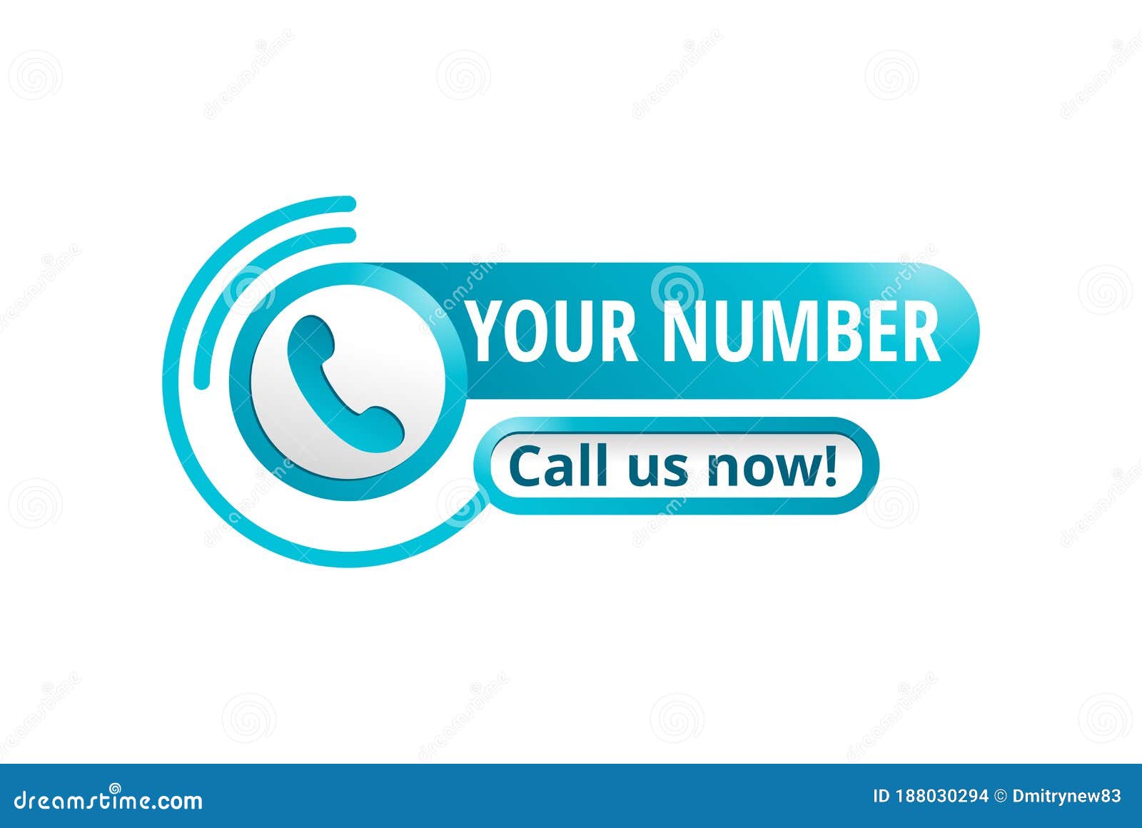 Call Us Button - Template for Phone Number Place Stock Vector ...