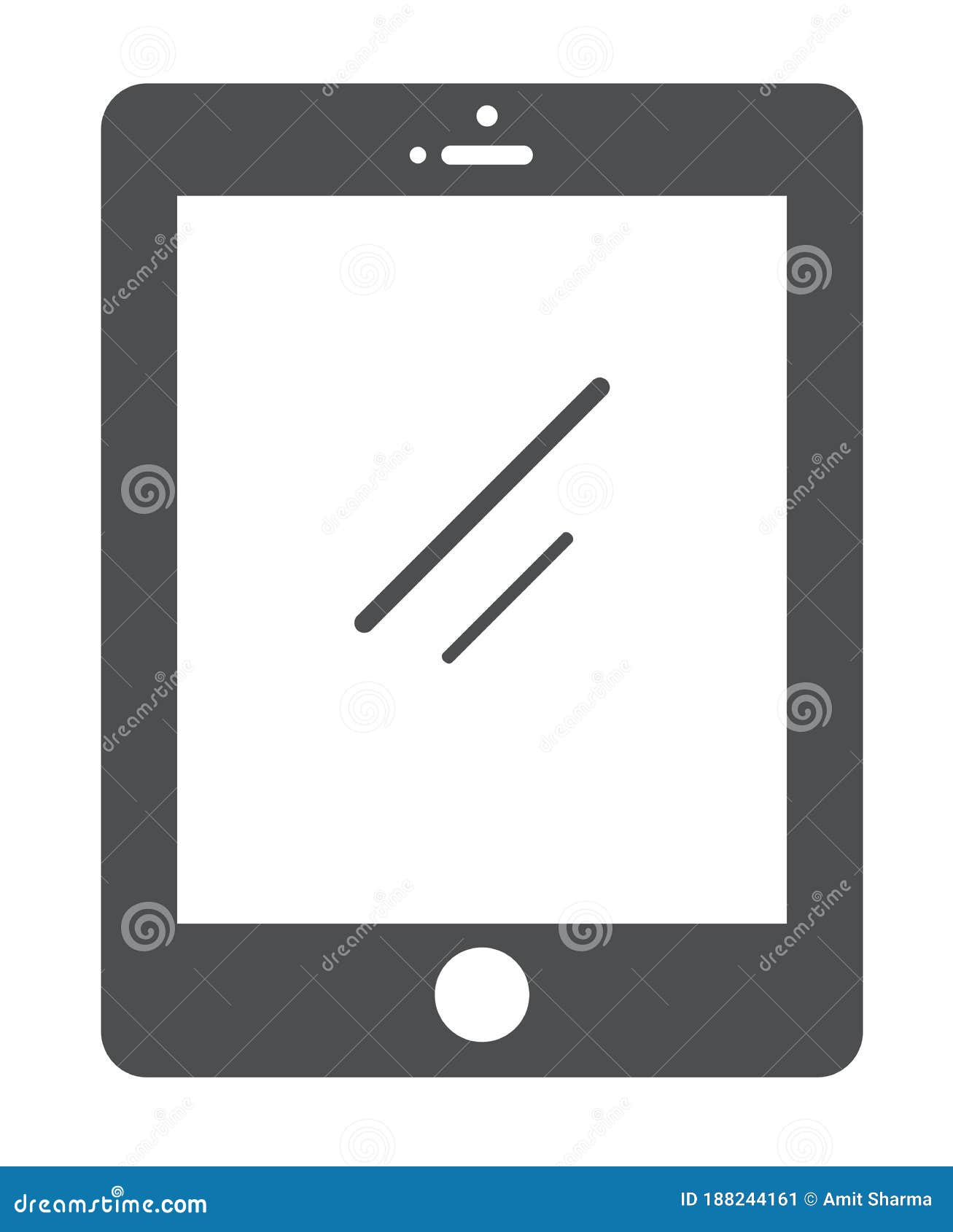 TABLET, MOBILE PHONE, SIGN and SYMBOL BLACK and WHITE ILLUSTRATION ...