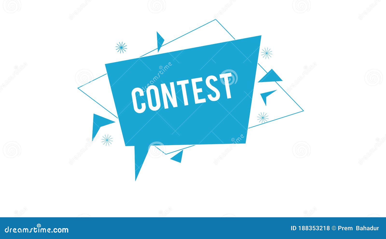 Contest Card with Speech Bubble and Decoration Stock Illustration ...