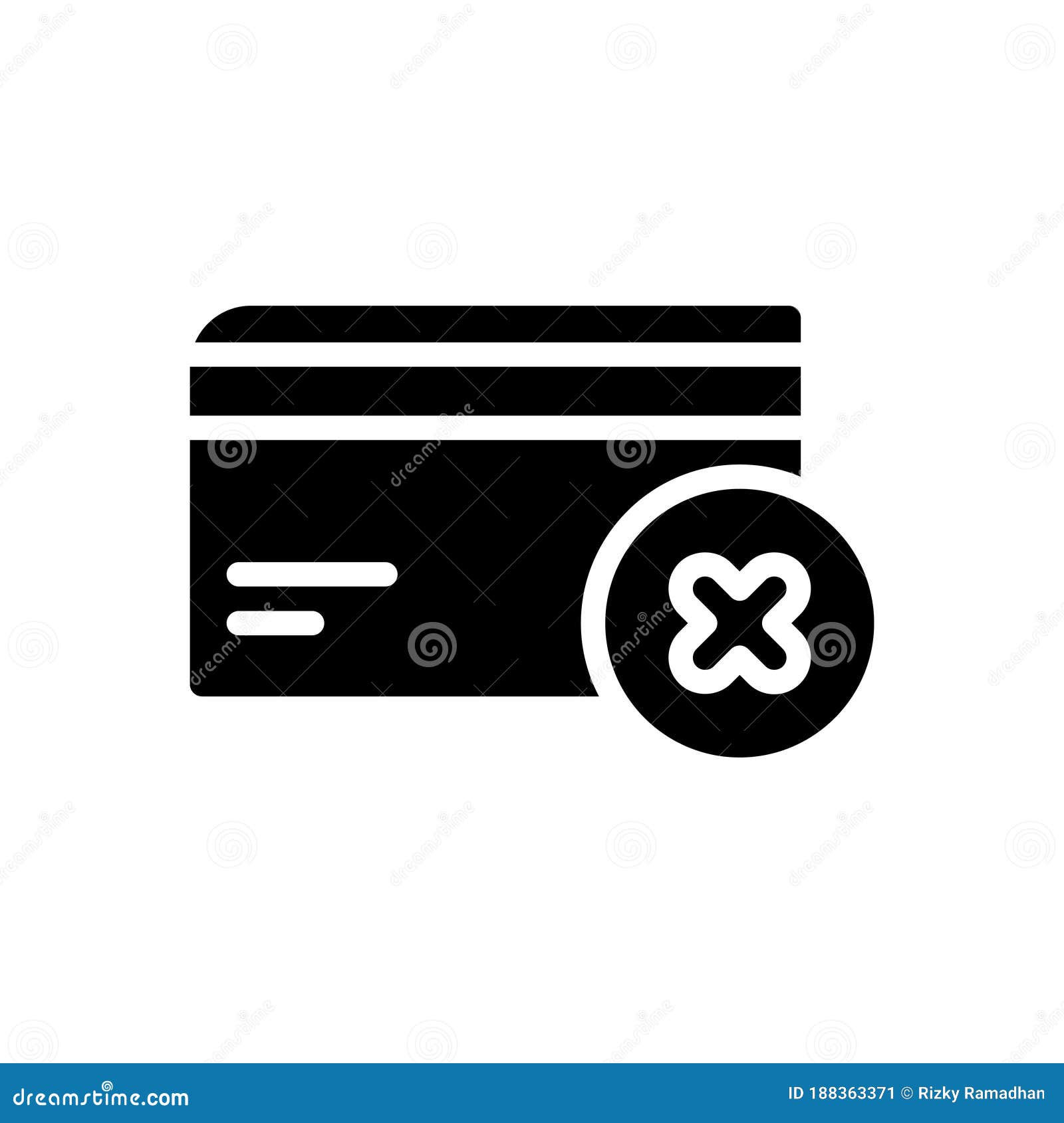Glyph Style Icon of Broken Bank Card. Vector for Website Stock Vector ...