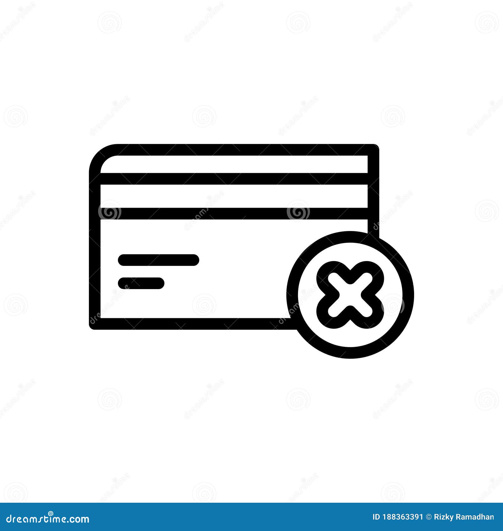 Line Style Icon of Broken Bank Card. Vector for Website Stock Vector ...