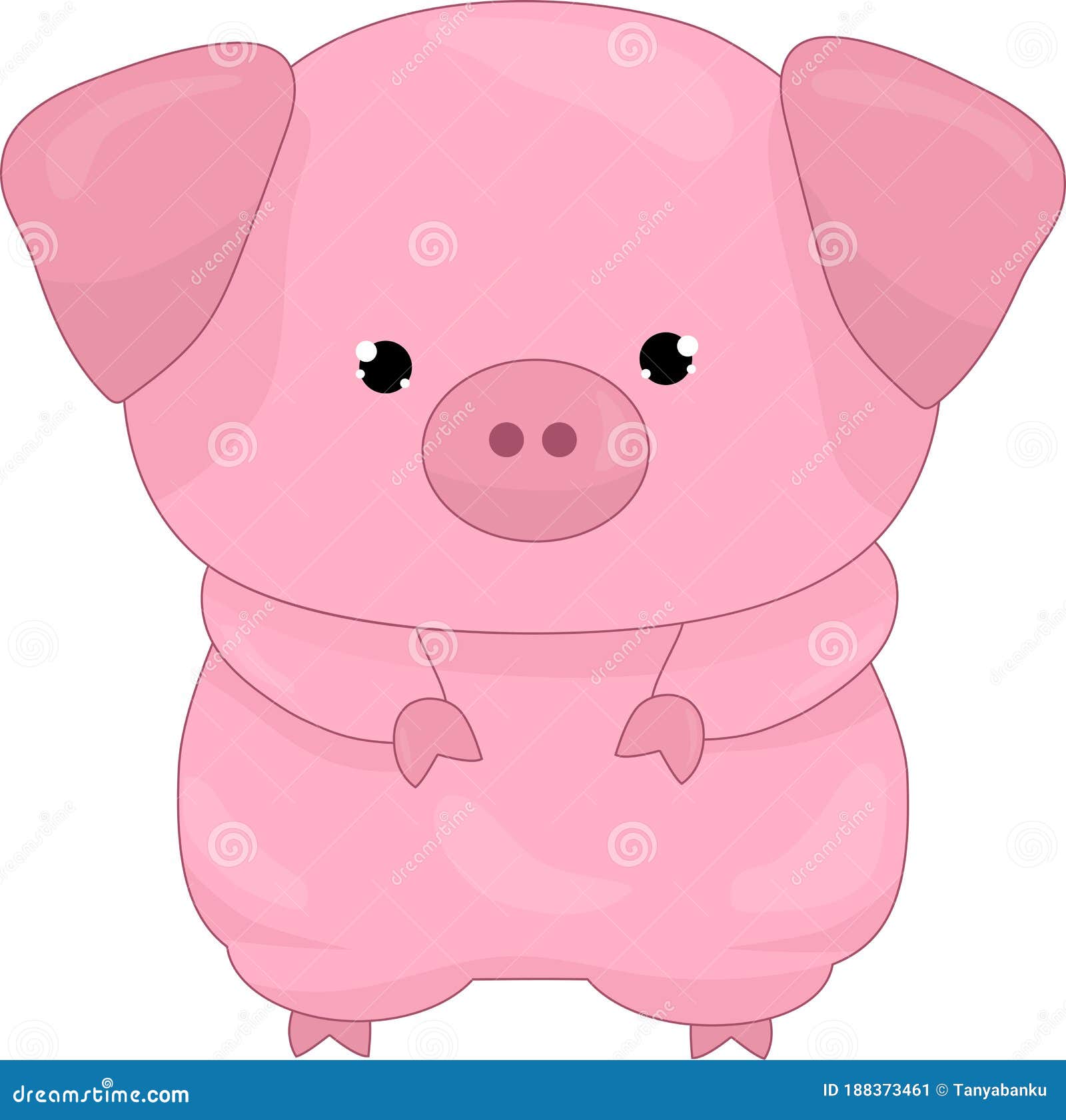 Cute Pink Pig Template. Vector Illustration for Kids Stock Vector ...