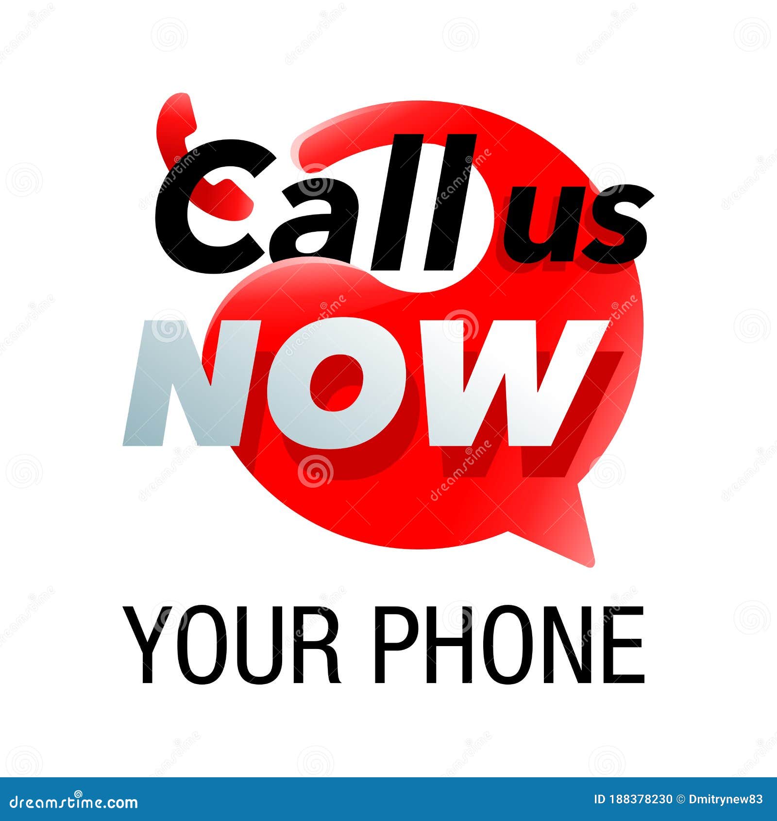 Call Us Now Button Template for Phone Number Stock Vector ...