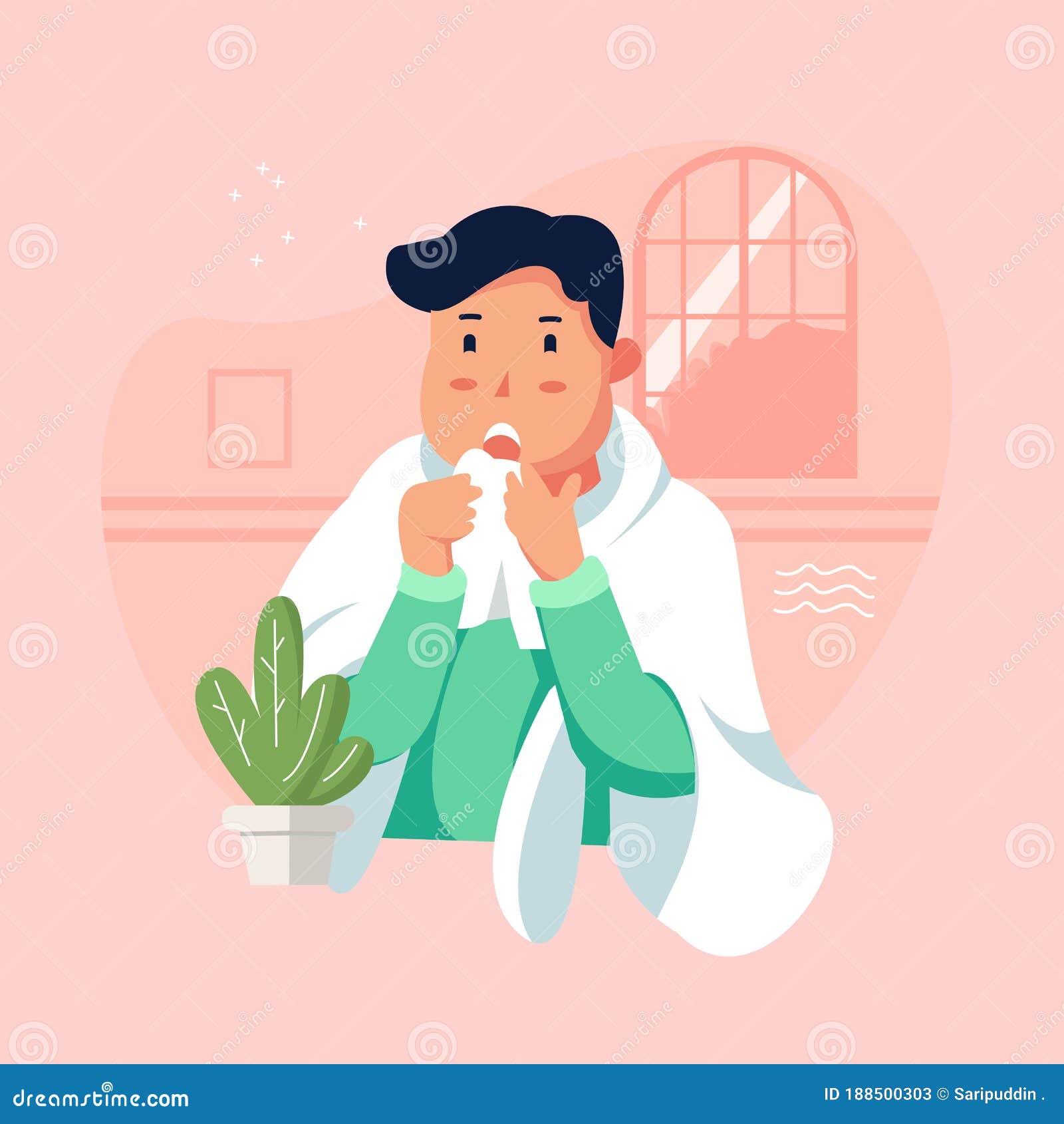 People with fever stock vector. Illustration of drawing - 188500303