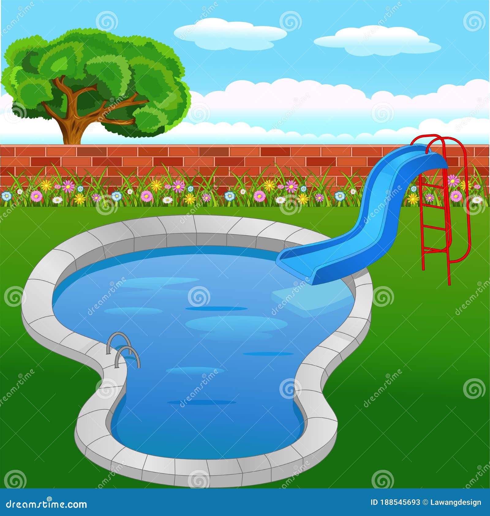 Backyard Pool Clipart