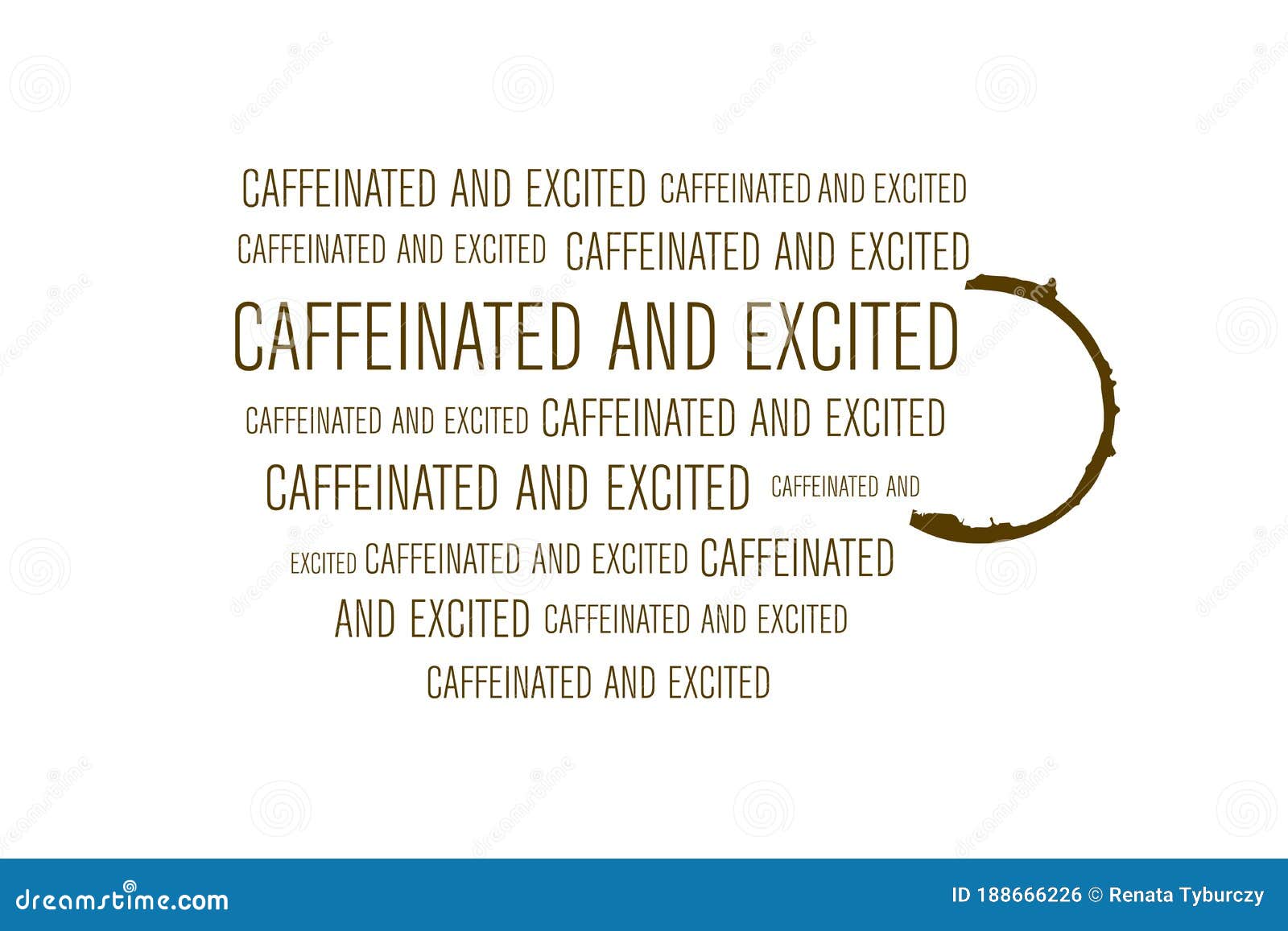 Caffeinated and Excited Coffee Cup with Stain Ring Stock Vector ...