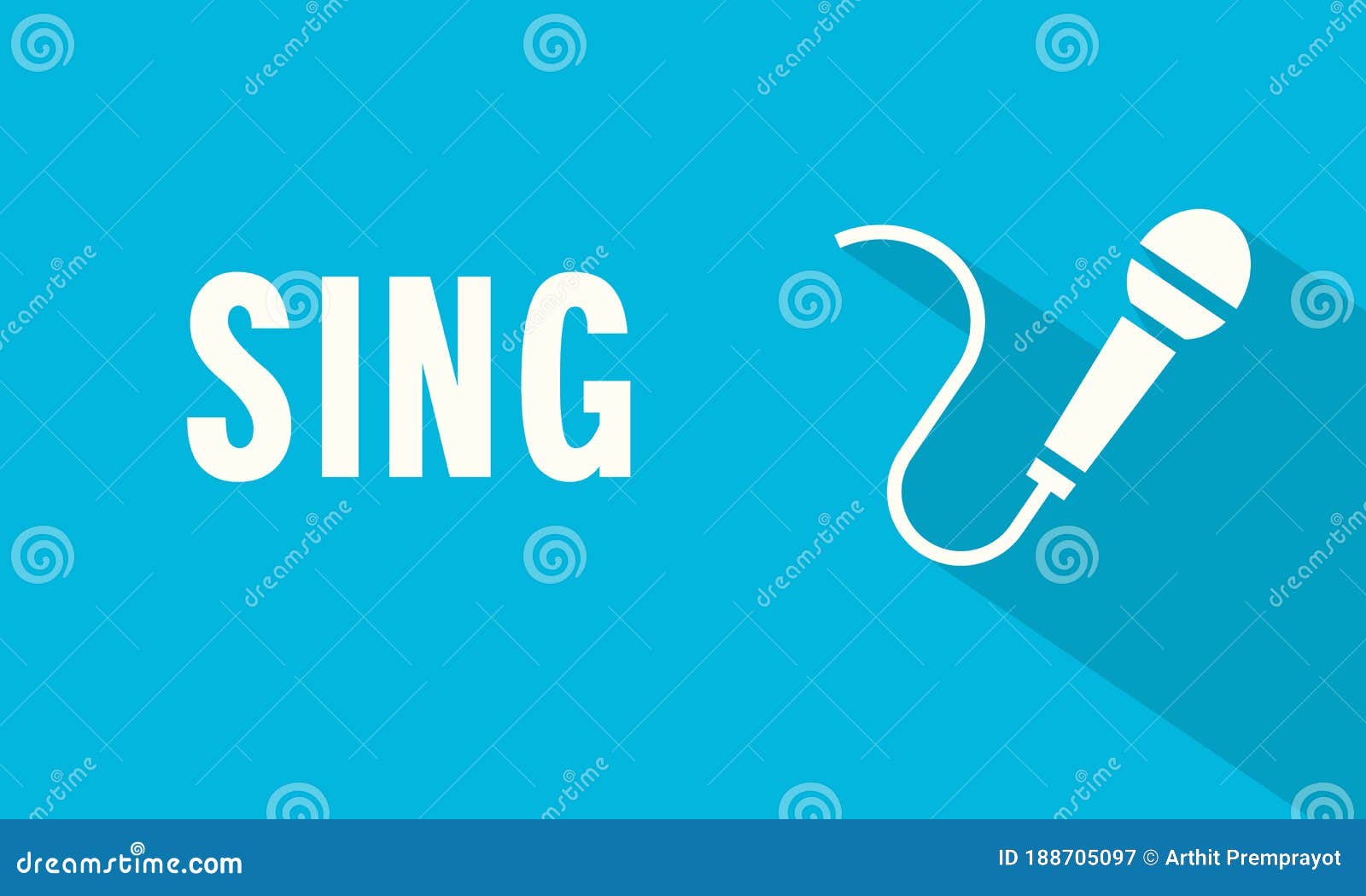 Microphone Sing Song Background Flat Design. Music Song Stock Vector ...