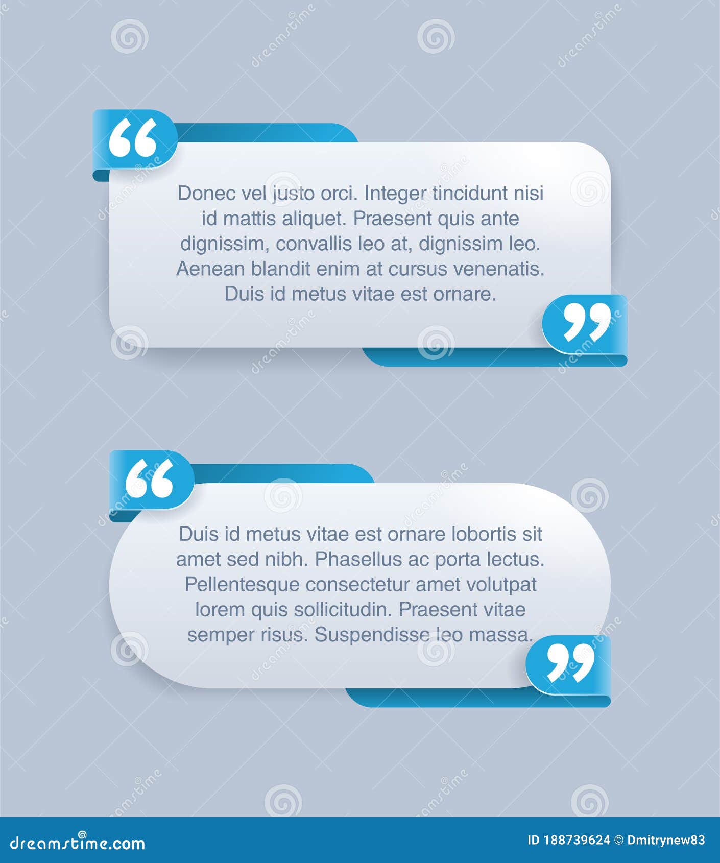 Quotes Template Collection For Citations. Vector Illustration ...