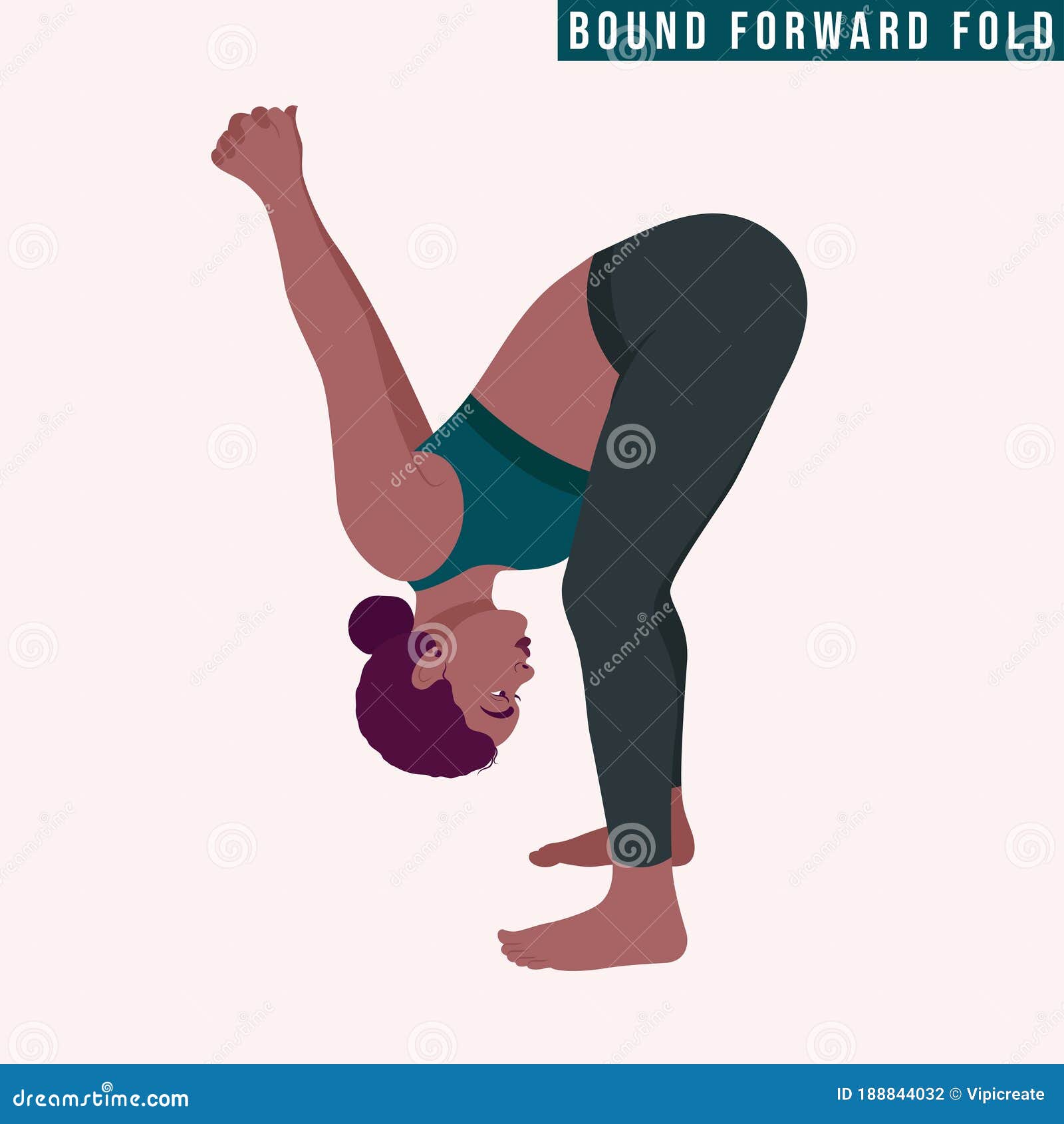 Young Woman Practicing Bound Forward Fold / Marichyasana Yoga Pose ...