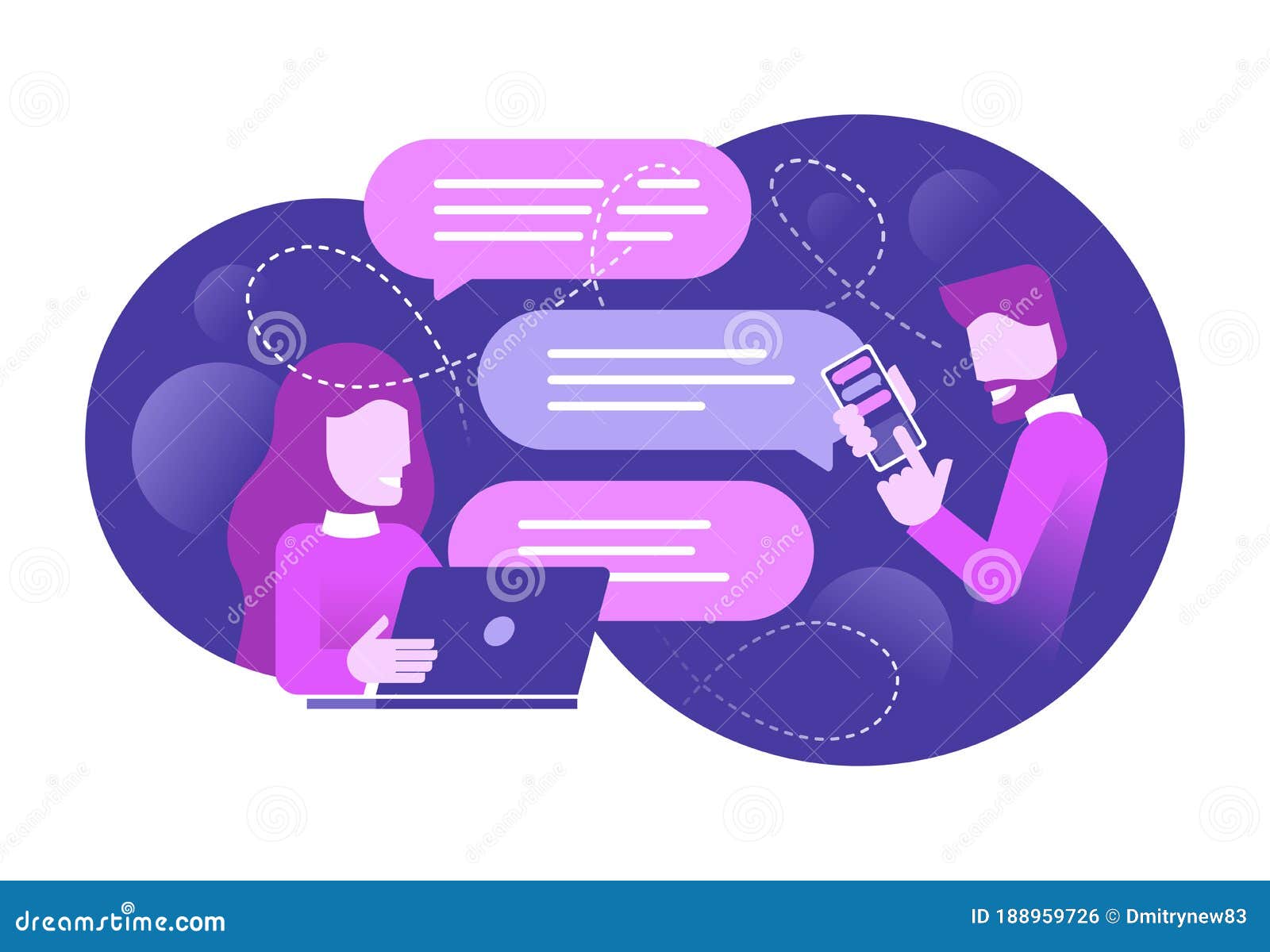 Chatting People - Chat Messages Stock Vector - Illustration of chatting ...