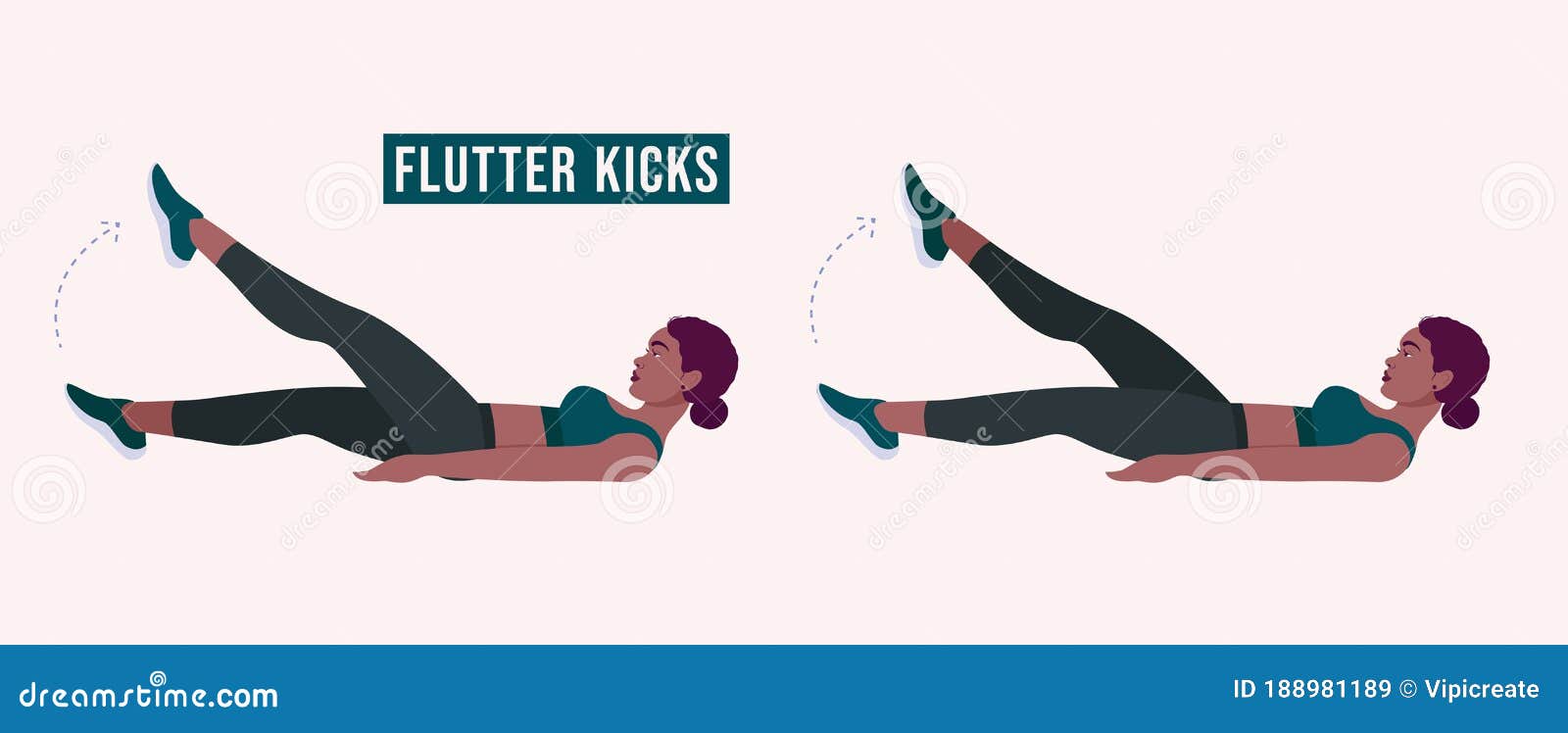 Flutter Kicks Exercise, Woman Workout Fitness, Aerobic and Exercises ...