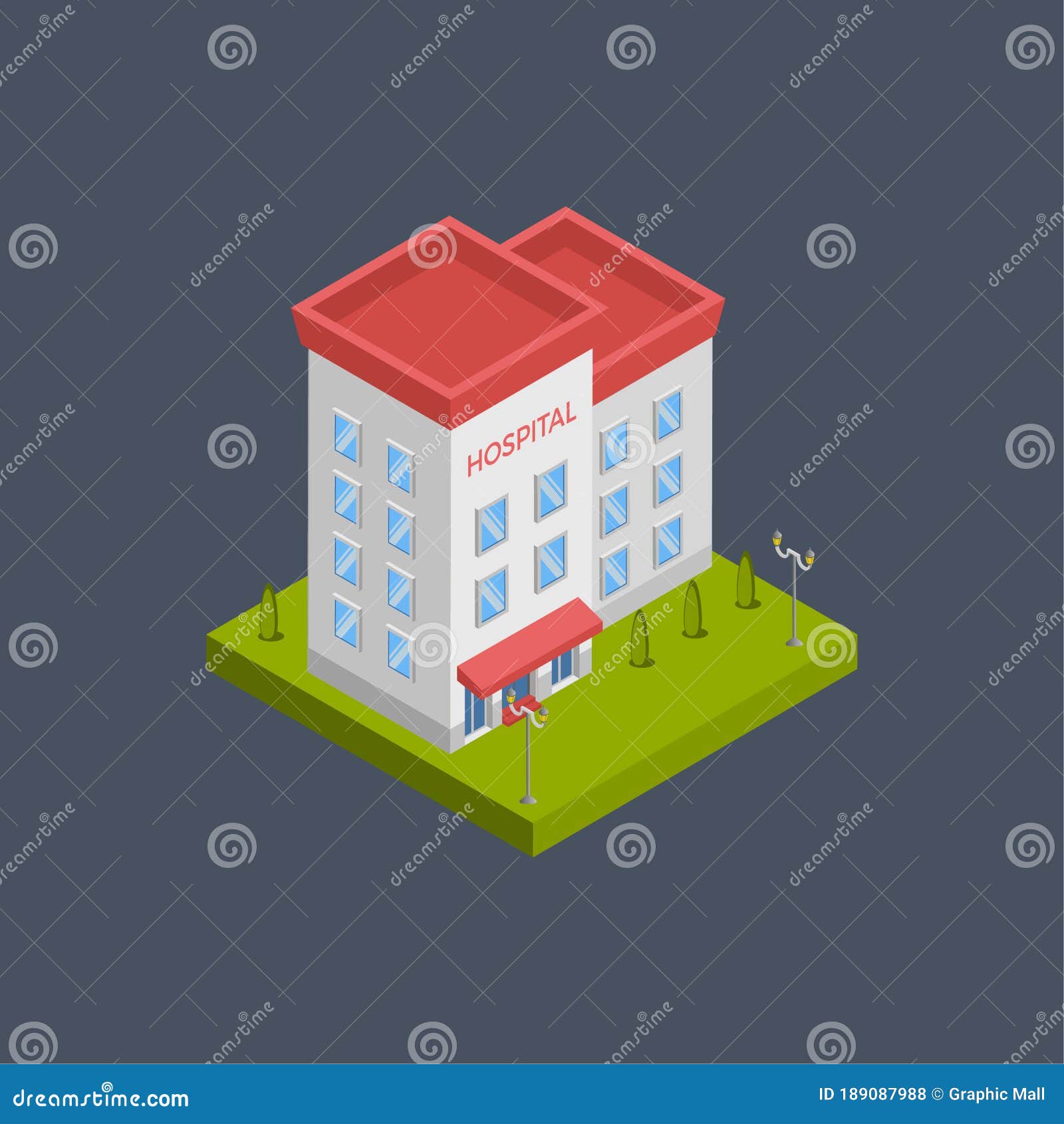Hospital, Clinic Building - Isometric 3D Illustration. Stock Vector ...
