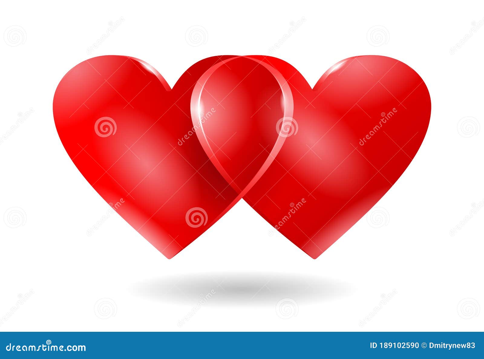 Two overlapped hearts stock vector. Illustration of marriage - 189102590