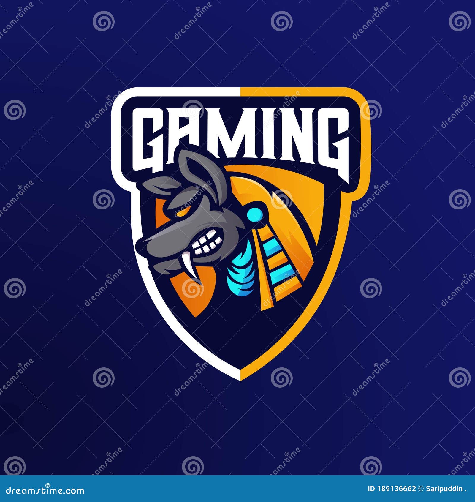Anubis gaming logo stock vector. Illustration of myth - 189136662