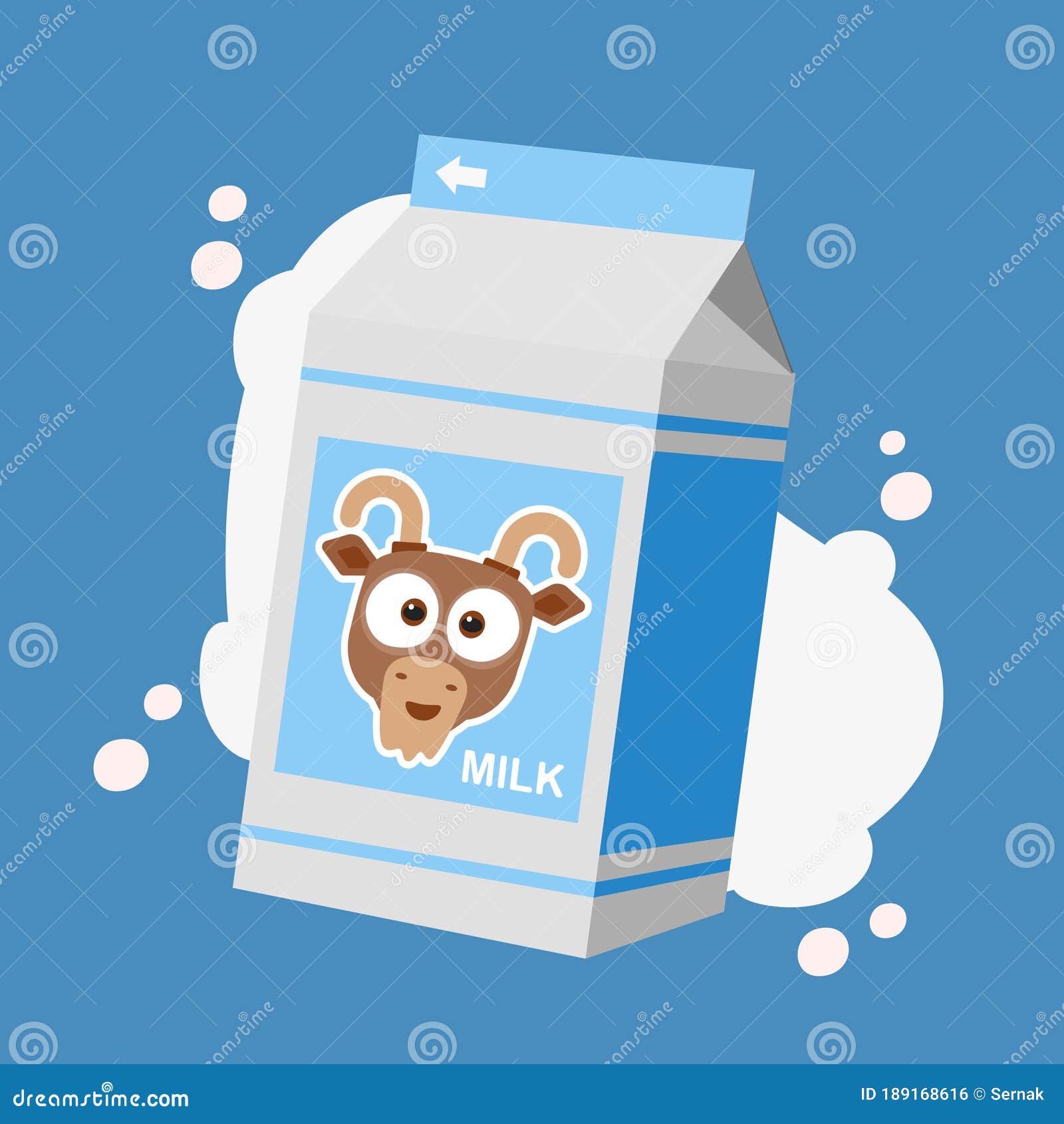 Carton Milk Box Banner with Goat Cartoon. Stock Vector - Illustration ...