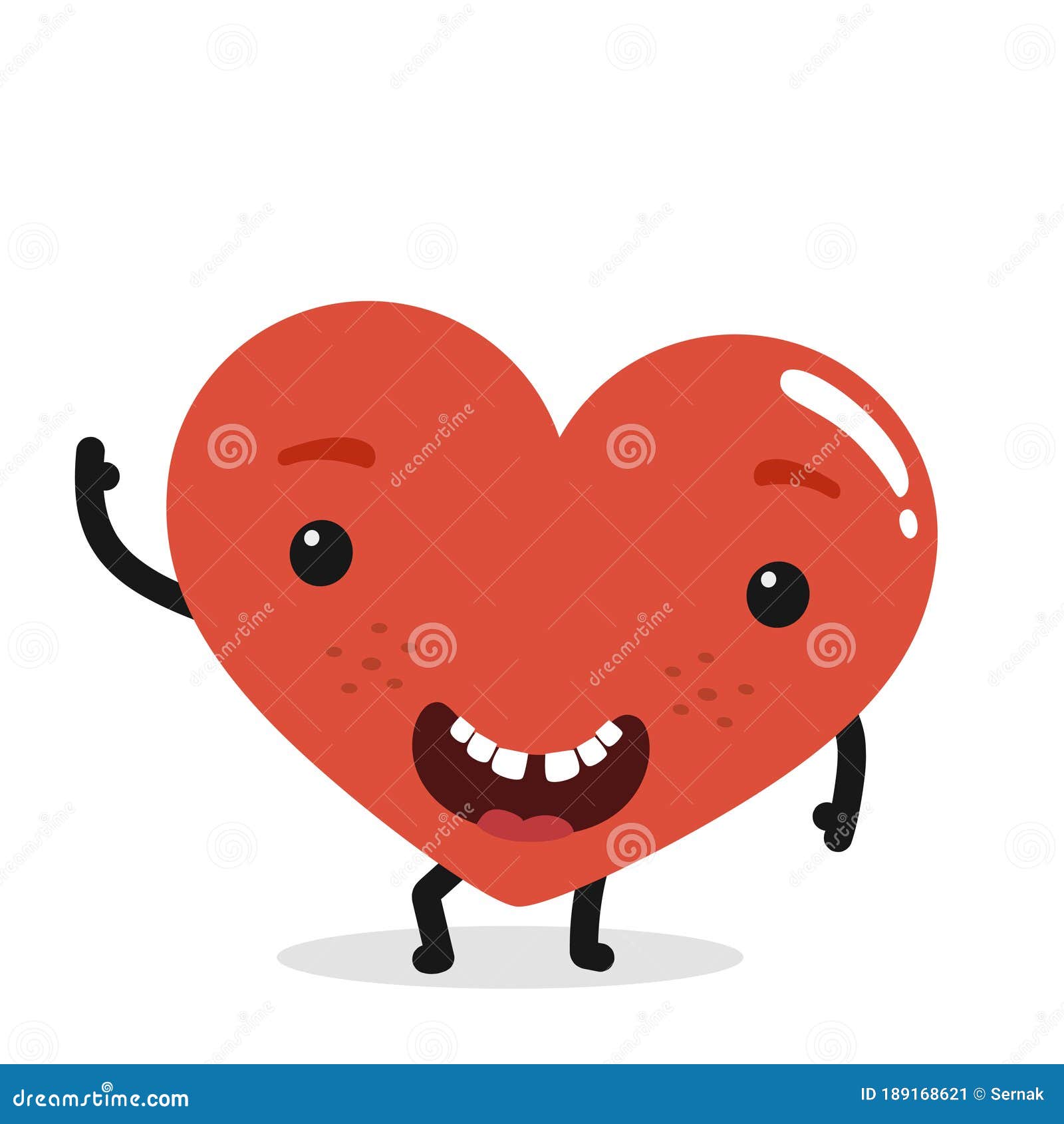 Cartoon Heart Character Smiling. Stock Vector - Illustration of ...