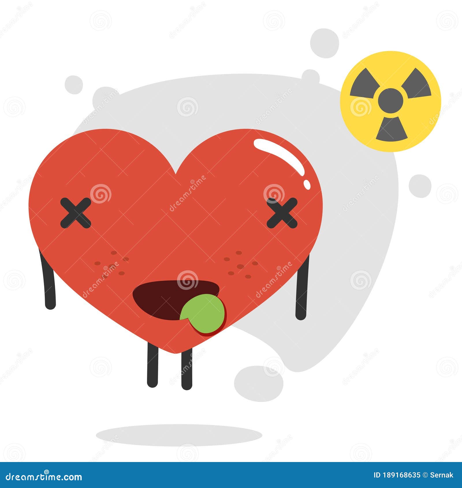 Cartoon Heart Character with Toxic Poisoning. Stock Vector ...