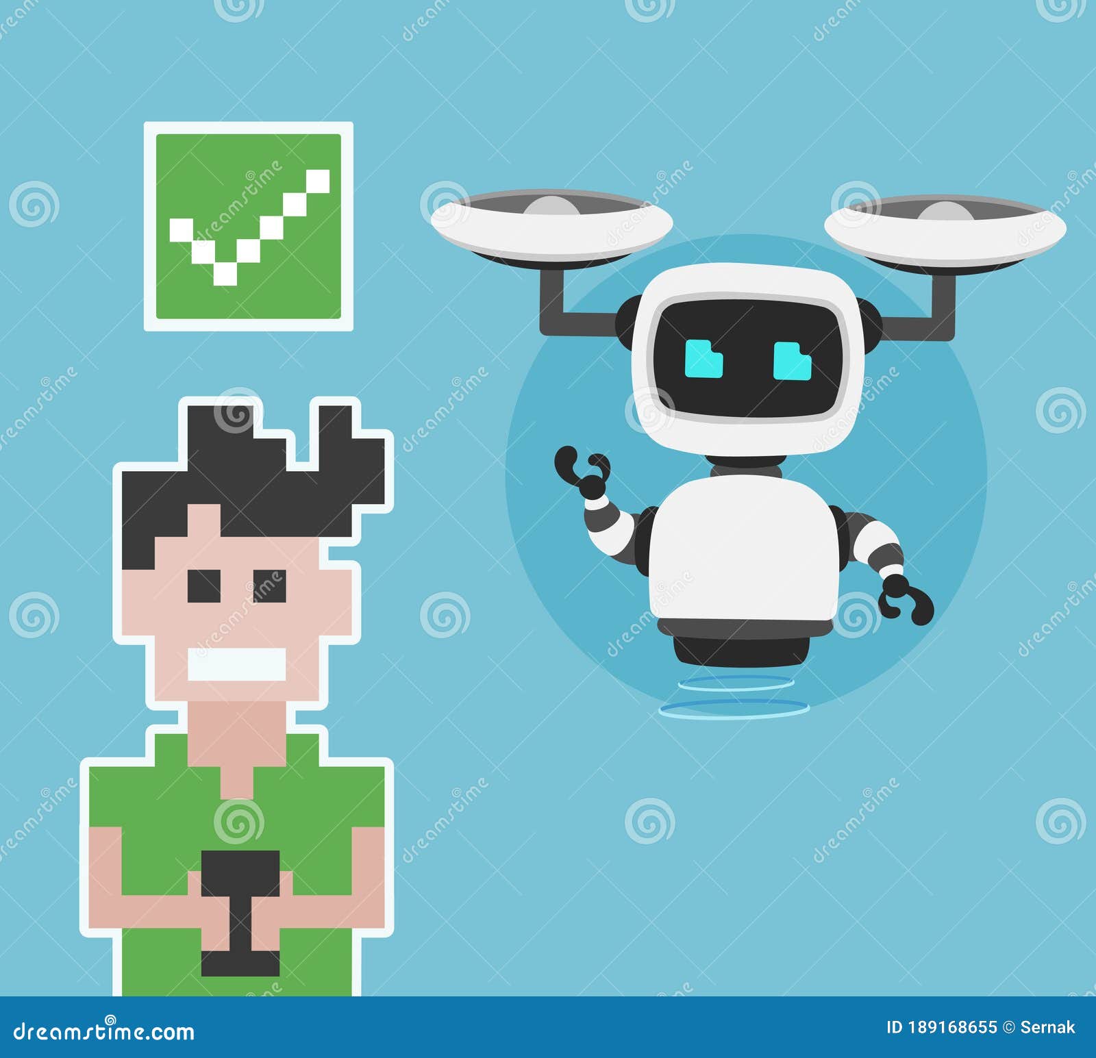Costumer Service Robot Fixing Problem. Stock Vector - Illustration of ...