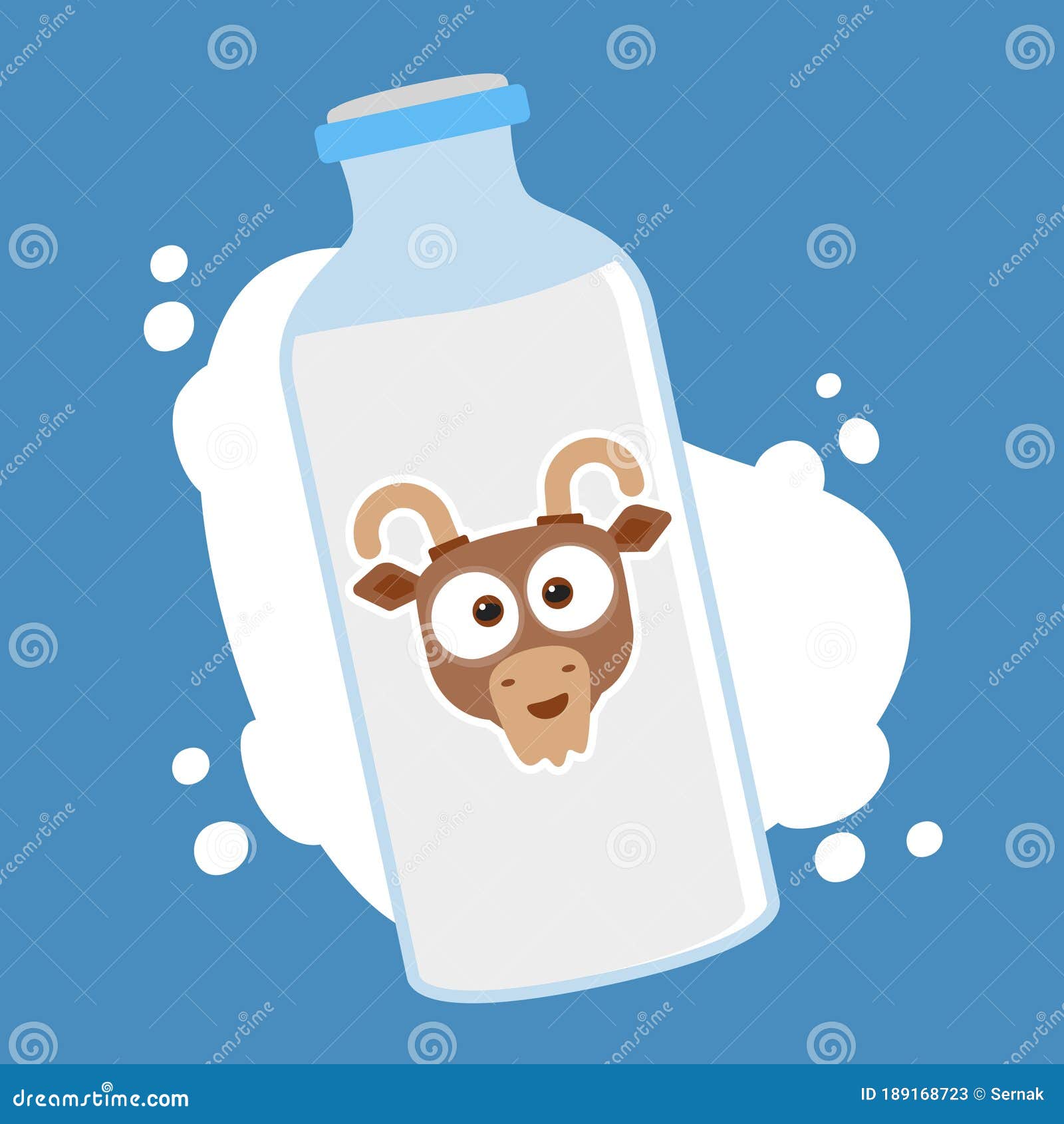 Goat Milk Bottle Cartoon Design. Stock Vector - Illustration of fresh ...