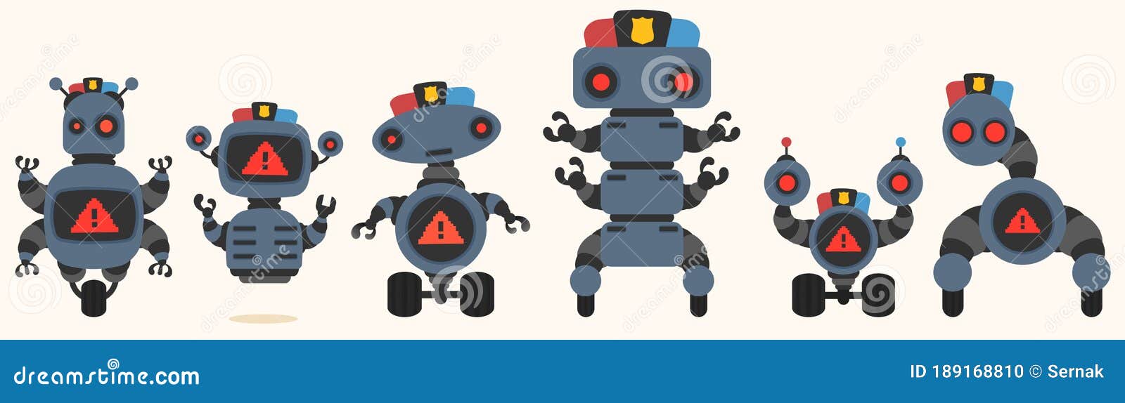 Security Retro Robots Collection. Stock Vector - Illustration of guard ...