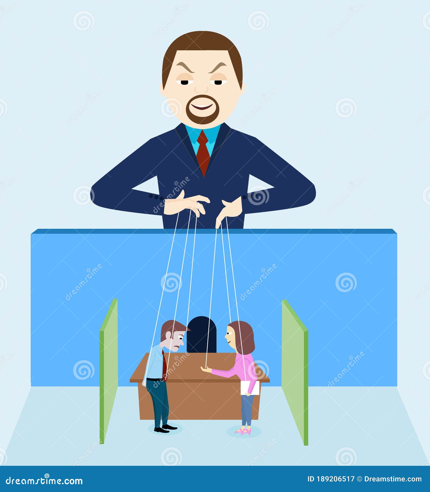 Boss Controlling Employees in Corporate Companies Stock Vector ...
