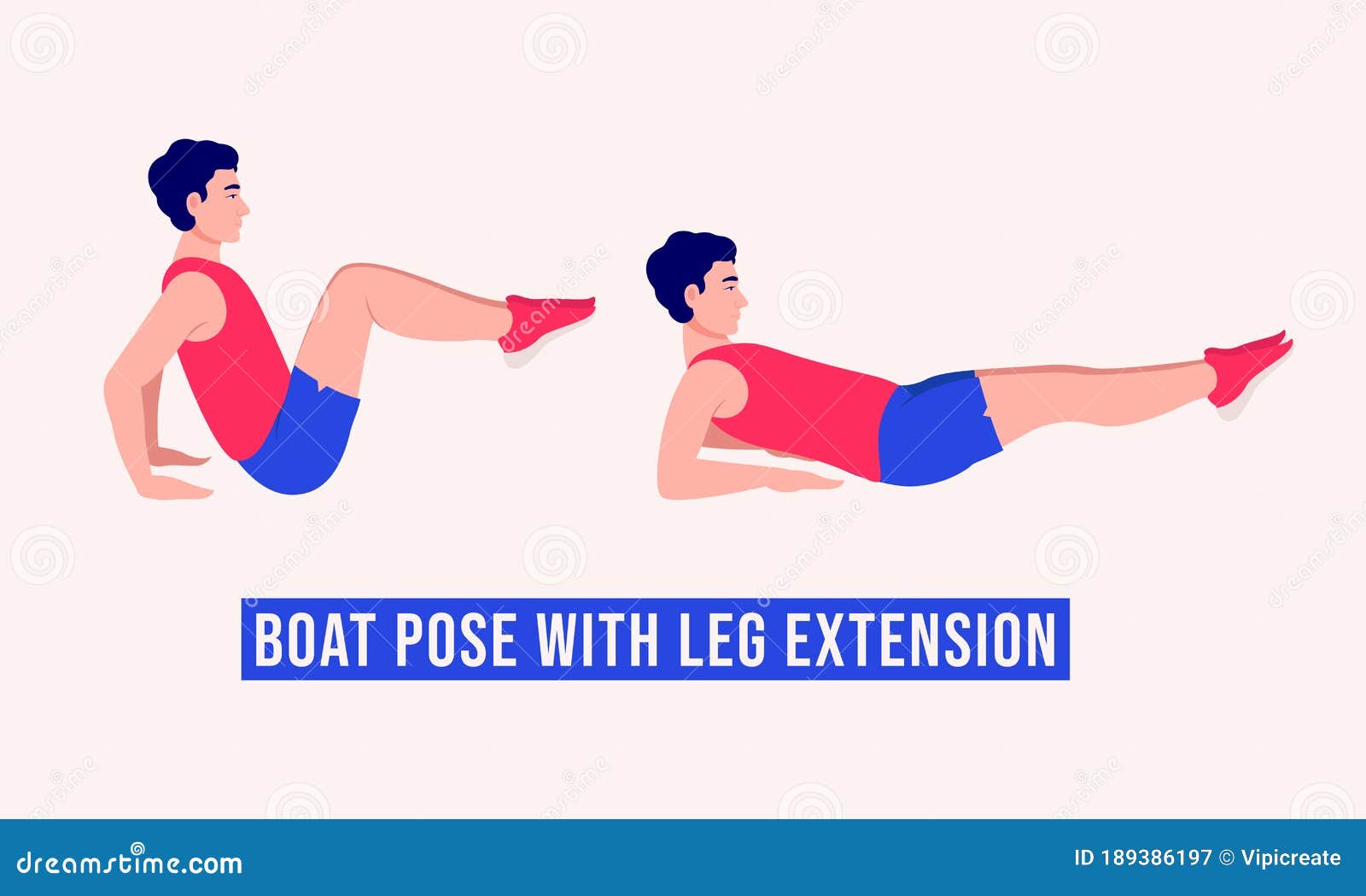 Boat Pose (Navasana) Asana. Vector Illustrated Poster Template With ...