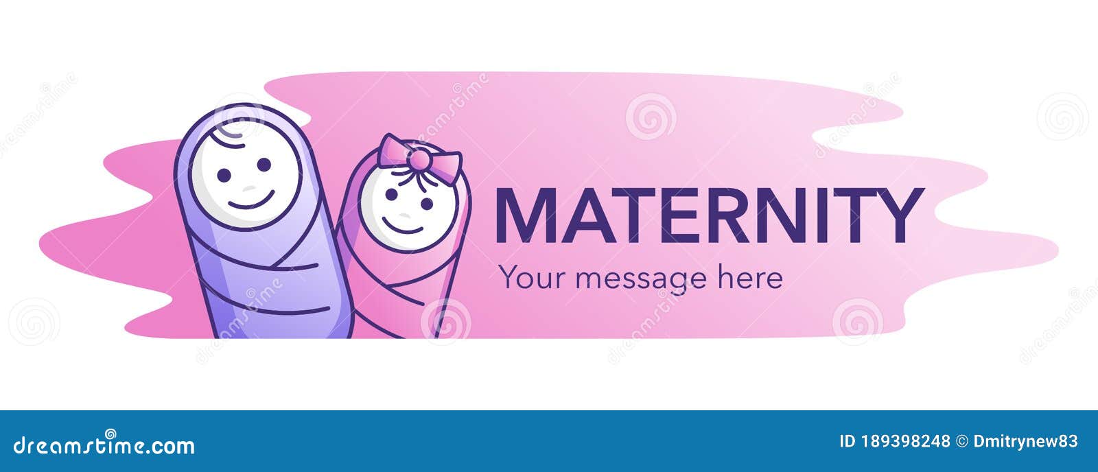 Maternity Banner - Two Little Swaddled Children Stock Vector ...