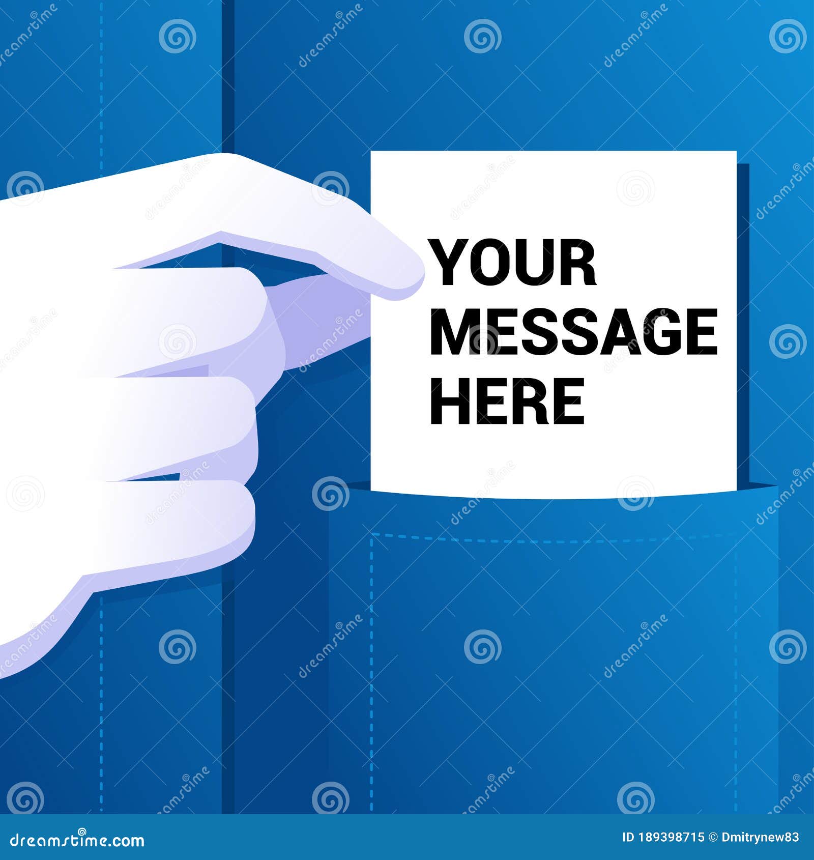 Message Template - Man Showing His Visitcard Stock Vector ...