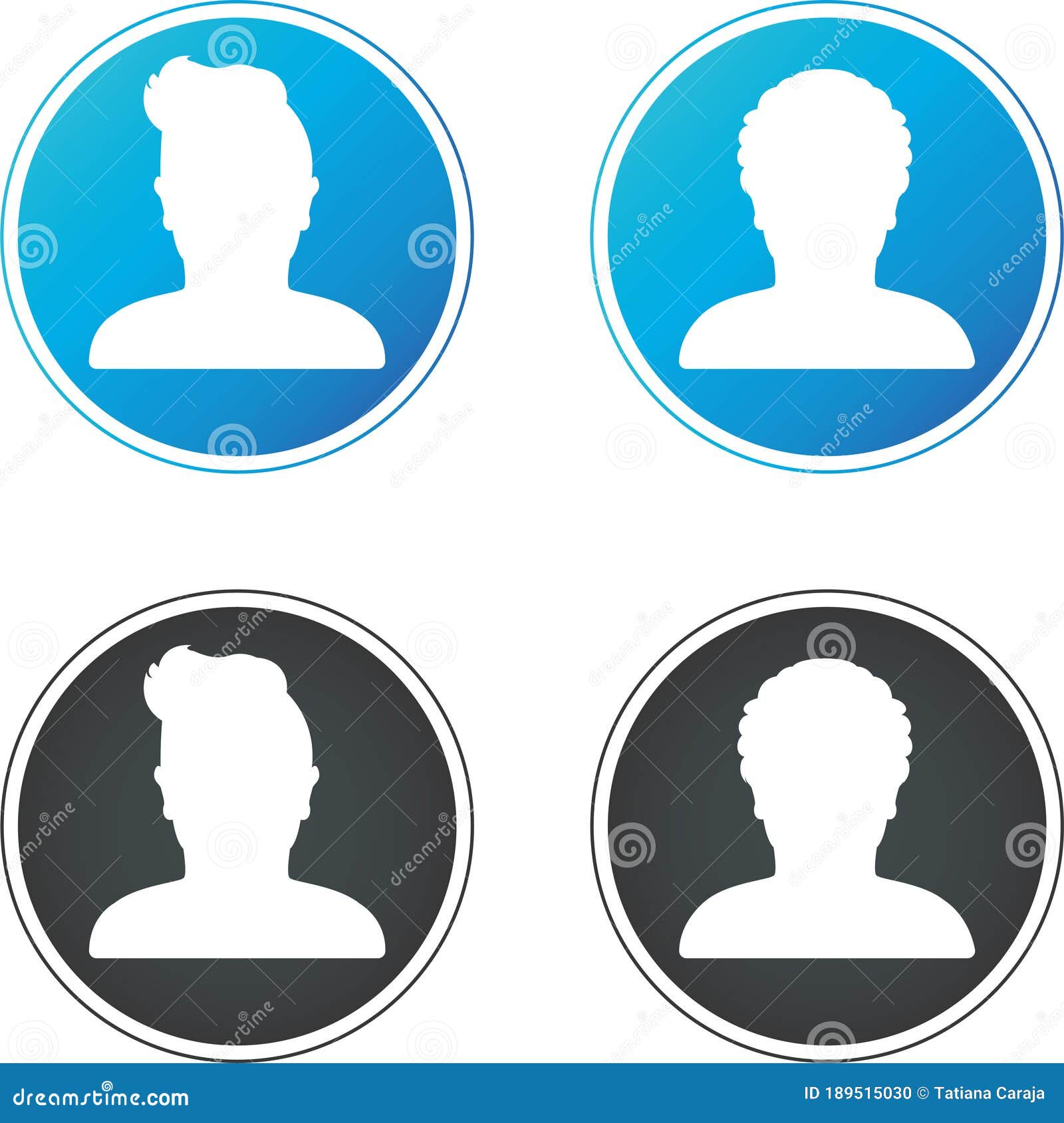 Set Of Hand Drawn Avatar Profile Icon, Or Portrait Icon , Including ...