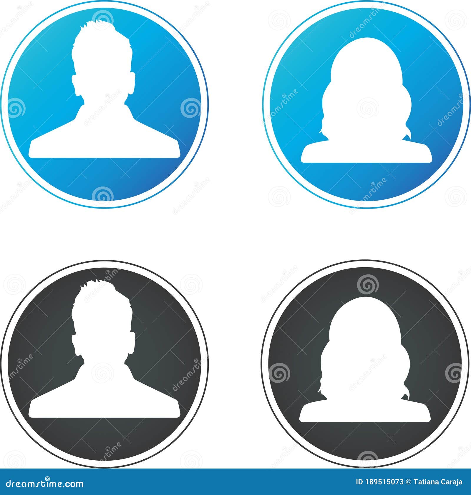 Set of Hand Drawn Avatar Profile Icon, or Portrait Icon , Including ...