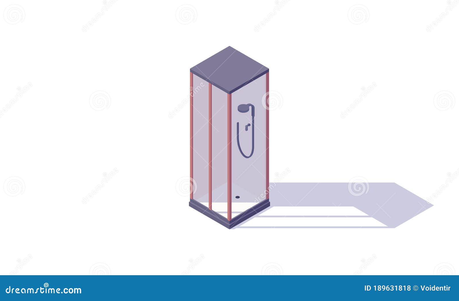Isometric square shower stock vector. Illustration of indoor - 189631818