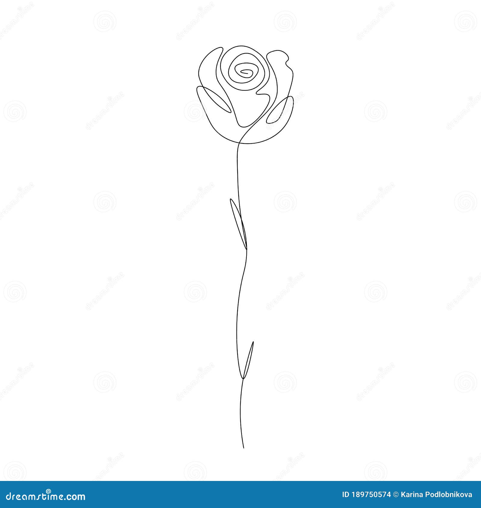 Roses Flower Line Drawing Vector Illustration Stock Illustration ...