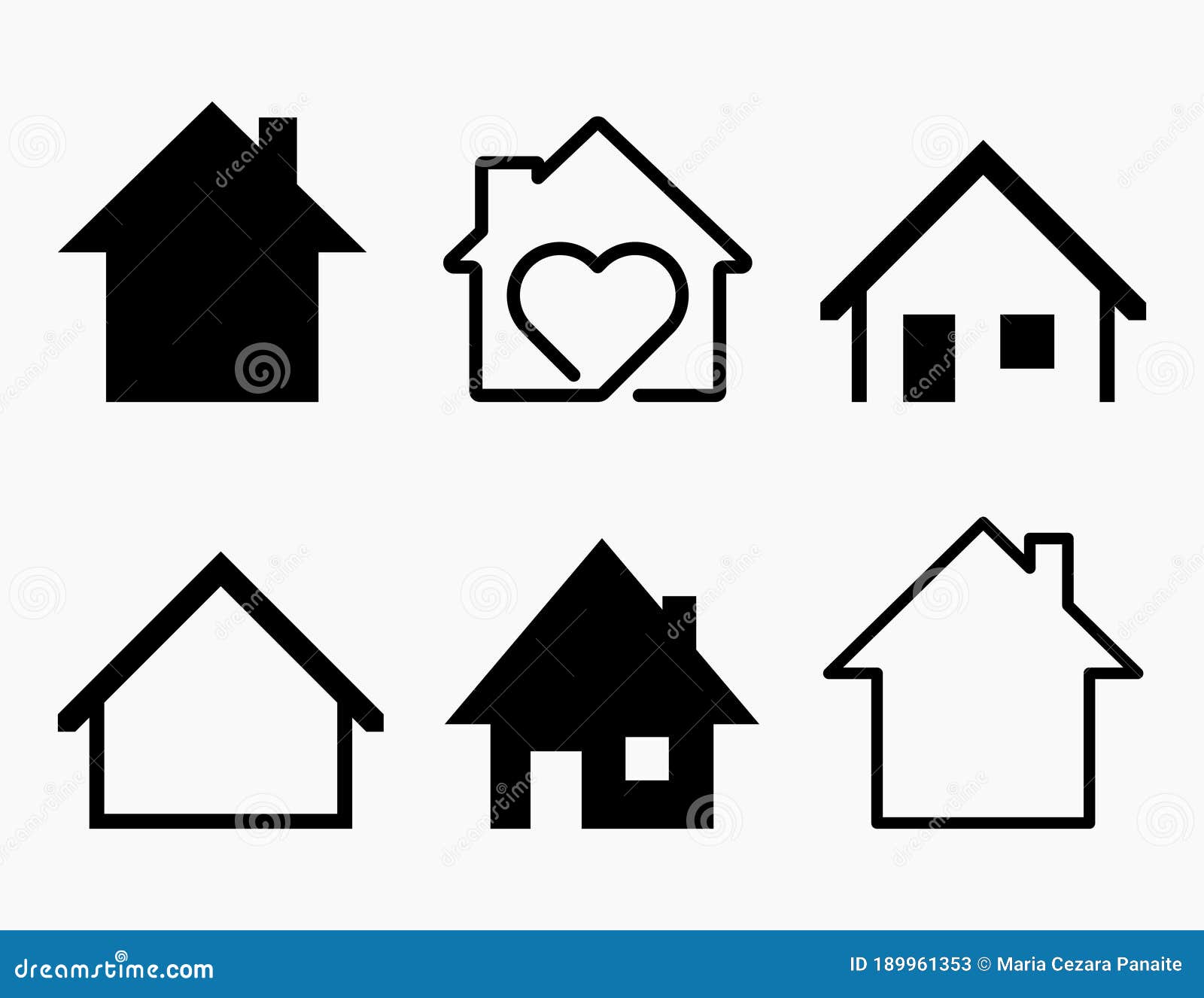 House icons vector set stock vector. Illustration of estate - 189961353