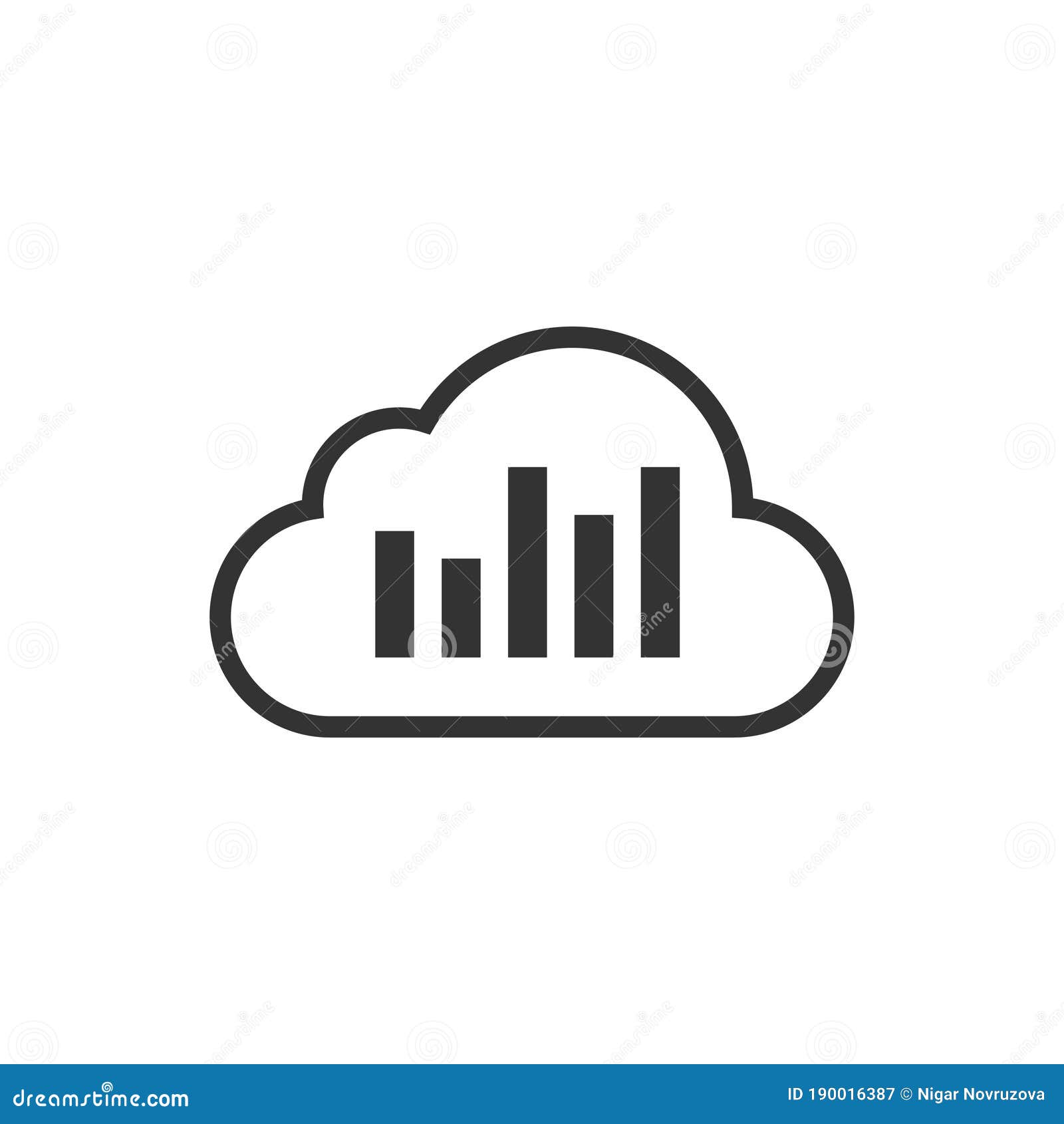 Cloud Graph Icon, Diagram Symbol Vector Illustration for Web and Mobile ...