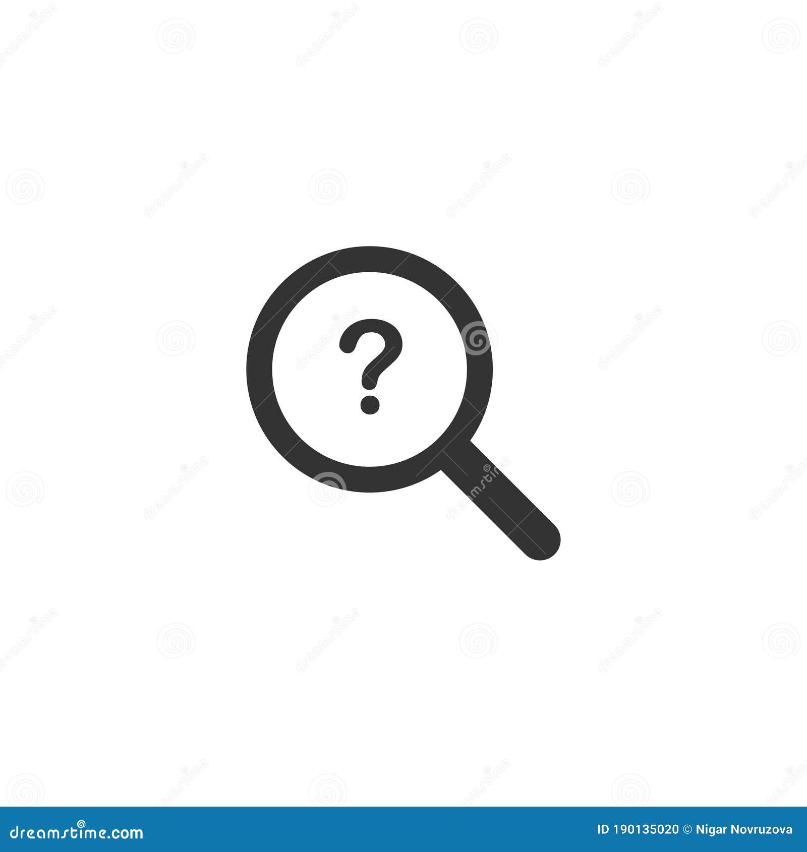Magnifier with Question Sign Icon, View Vector Illustration on White ...