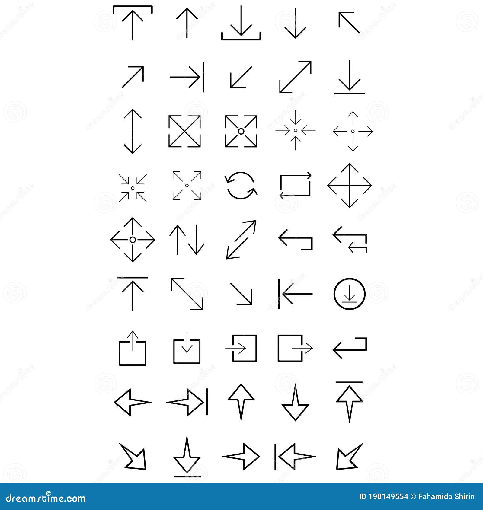 Arrows Icon Set Graphic Design Stock Vector - Illustration of arrows ...