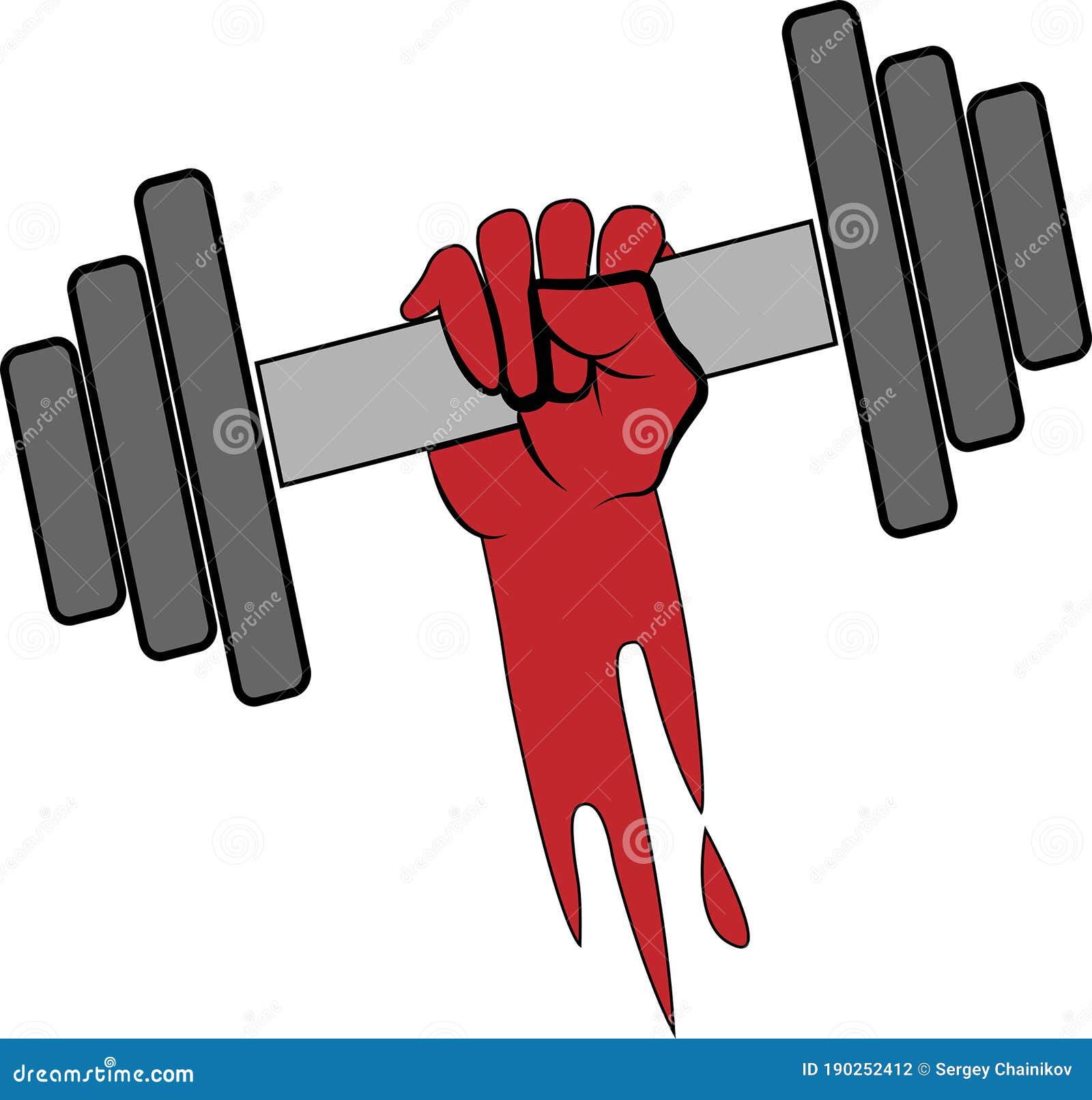 Logo for the Gym, Hand Lifting a Dumbbell. Weightlifting. Vector ...