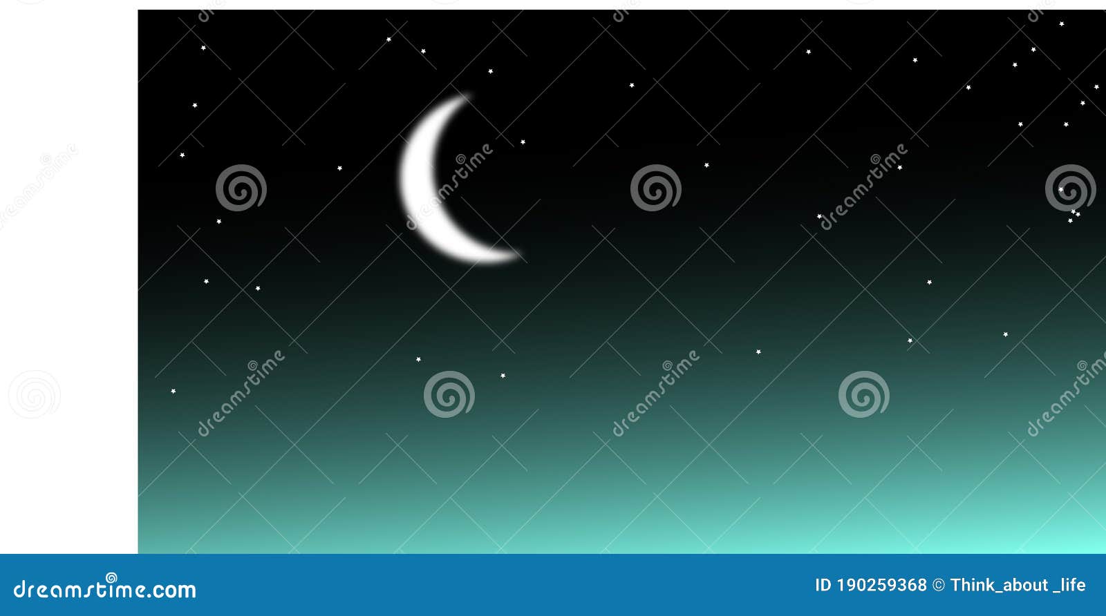 Starry Sky Night with Stars and Moon | Beautiful 2d Starry Night Scene ...