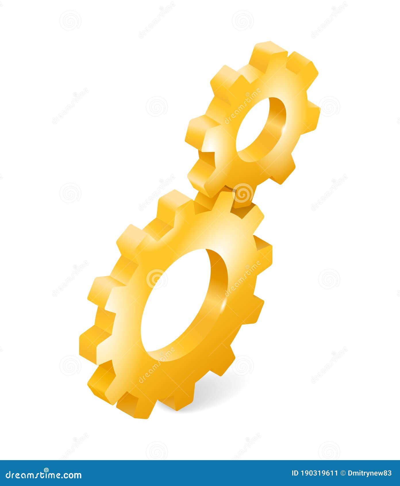 Gear Drive Mechanism in 3D Isometric Style Stock Vector - Illustration ...