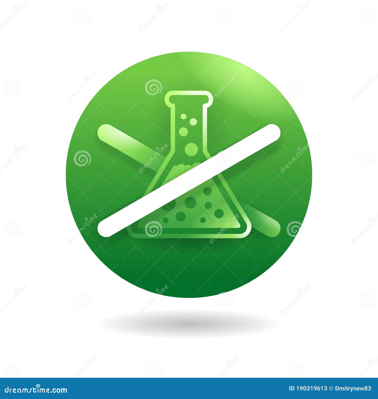 No Additives 3D Icon with Lab Tube Stock Vector - Illustration of badge ...