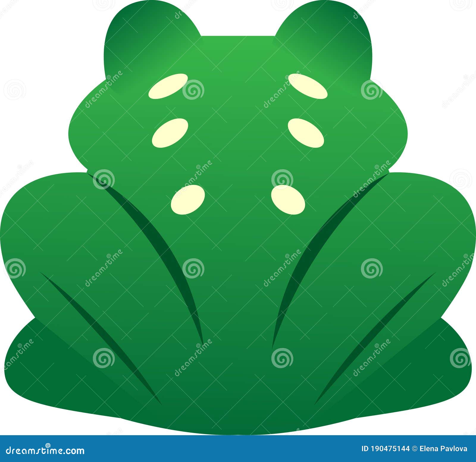Green frog rear view stock vector. Illustration of funny - 190475144